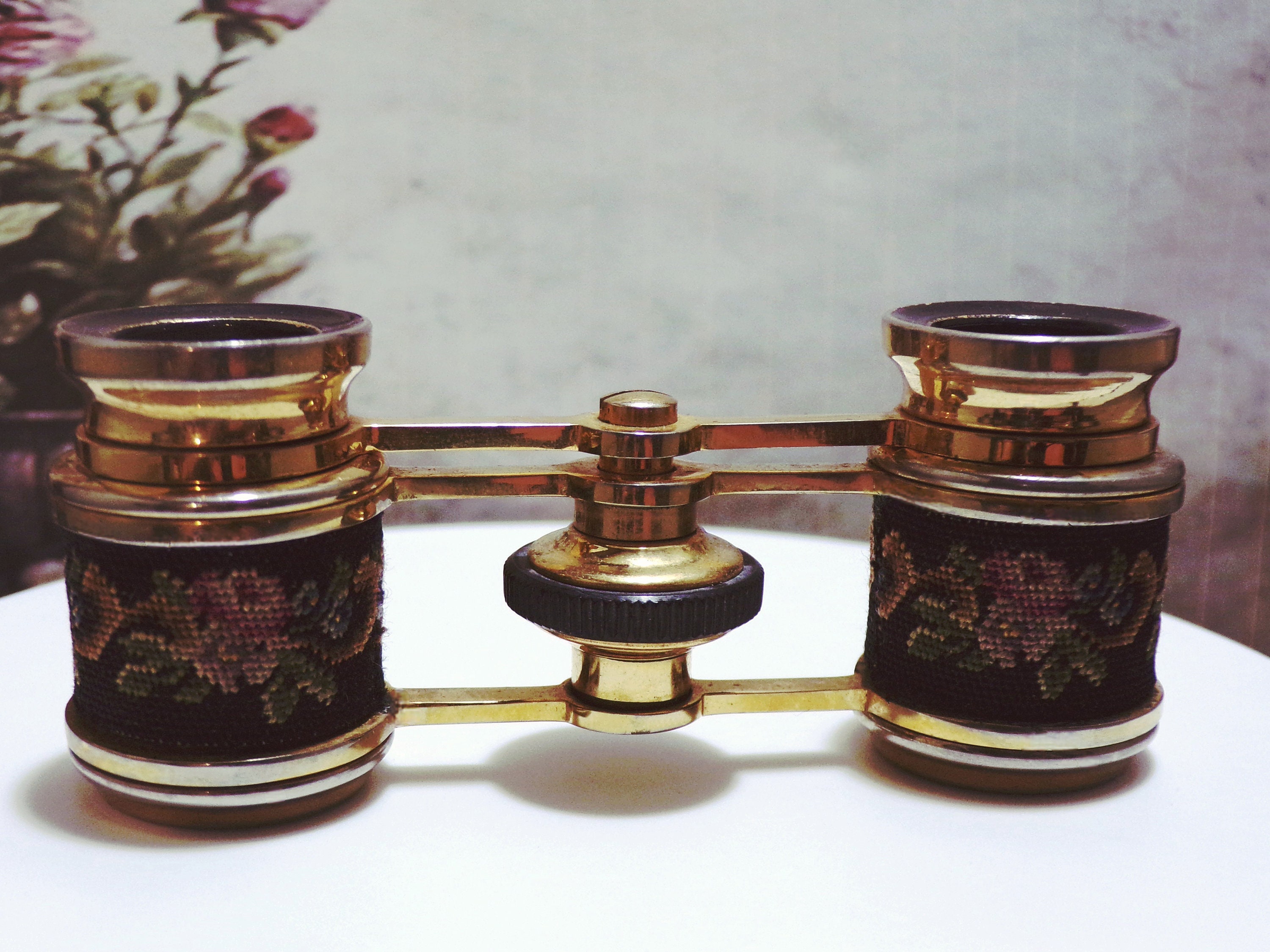 Charming Vintage French Micro Needlepoint Mini Opera Glasses, Theater ...