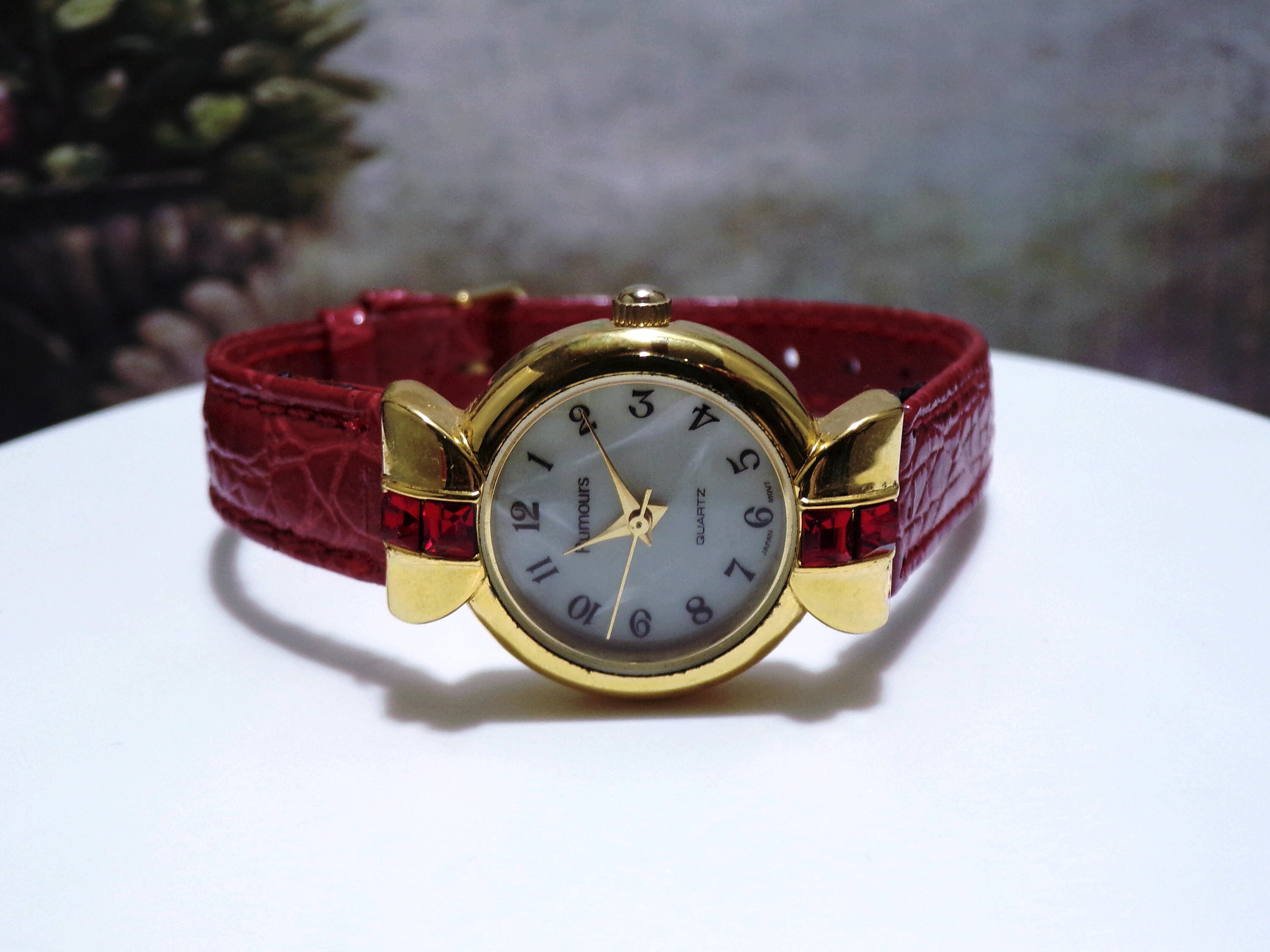 RUMOURS Women’s Wrist Watch, Quartz Watch, Red Rhinestones and Red ...