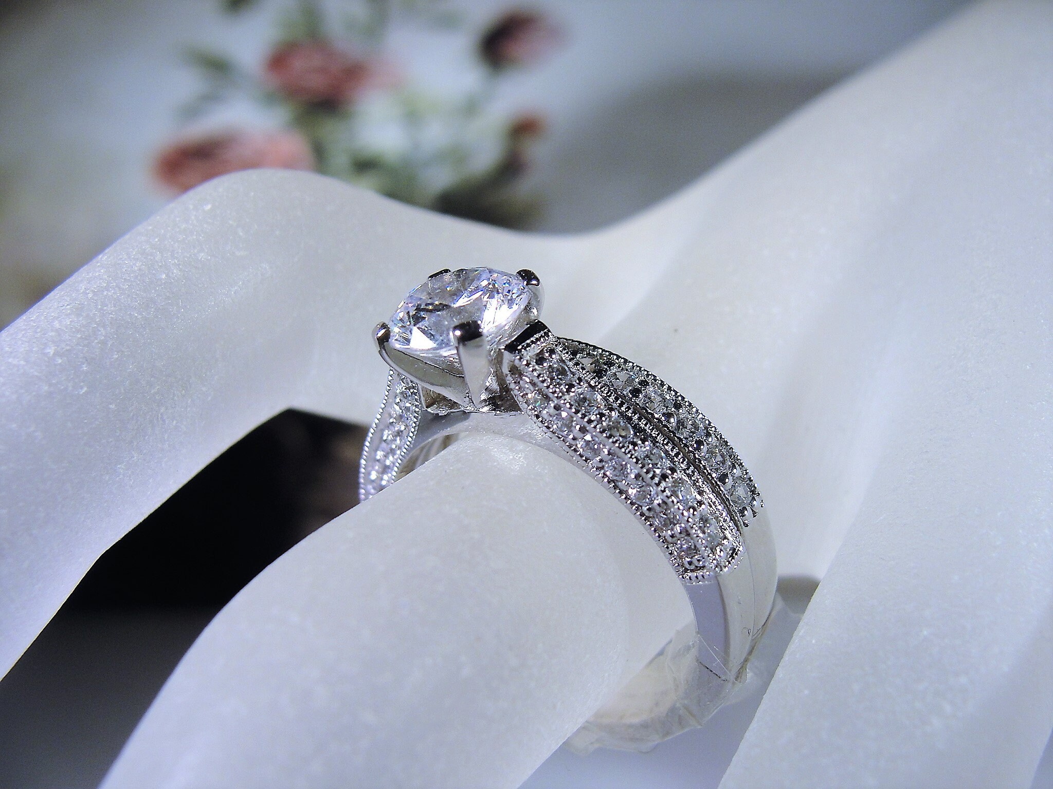 Sterling Silver Bridal Ring Set, Engagement Ring, Wedding Band, Travel ...