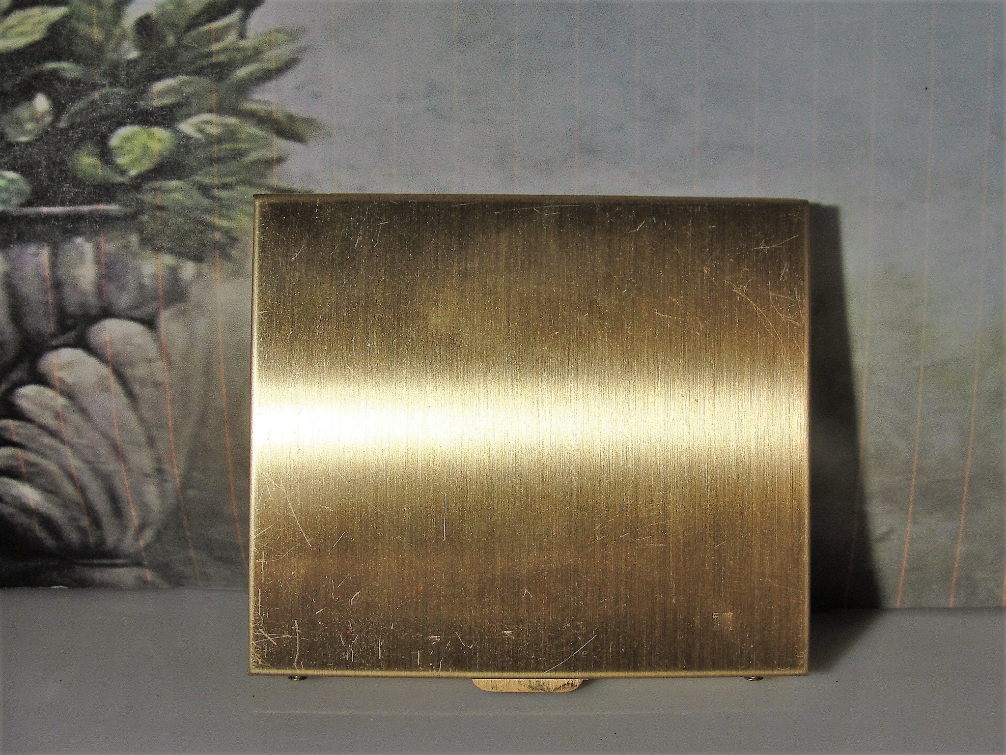 Powder Compact, Lucite Compact with Purple Embroidered Flowers & Hand ...