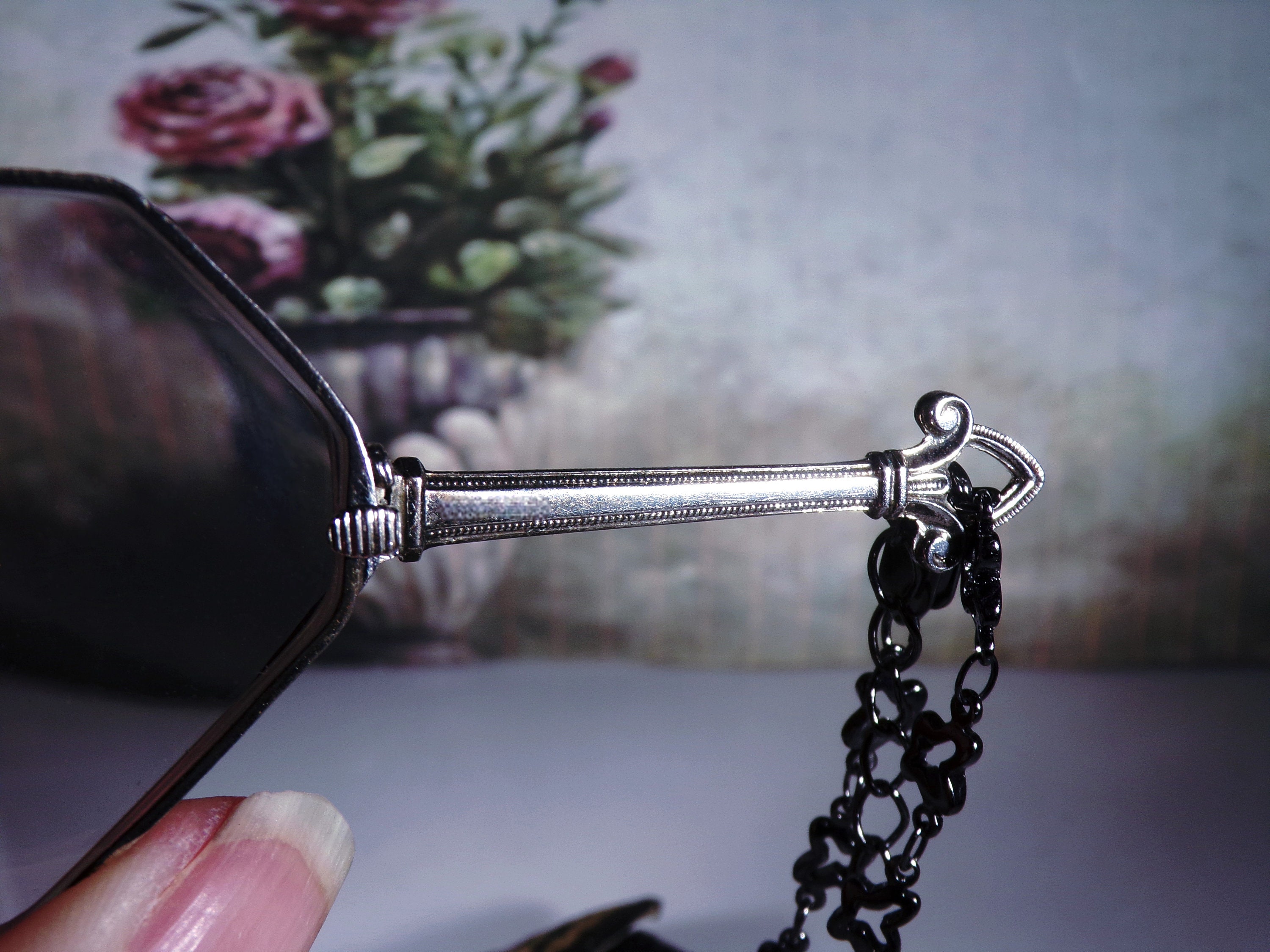 Antique Sterling Silver Lorgnette with a Petite Point Pouch, Art ...