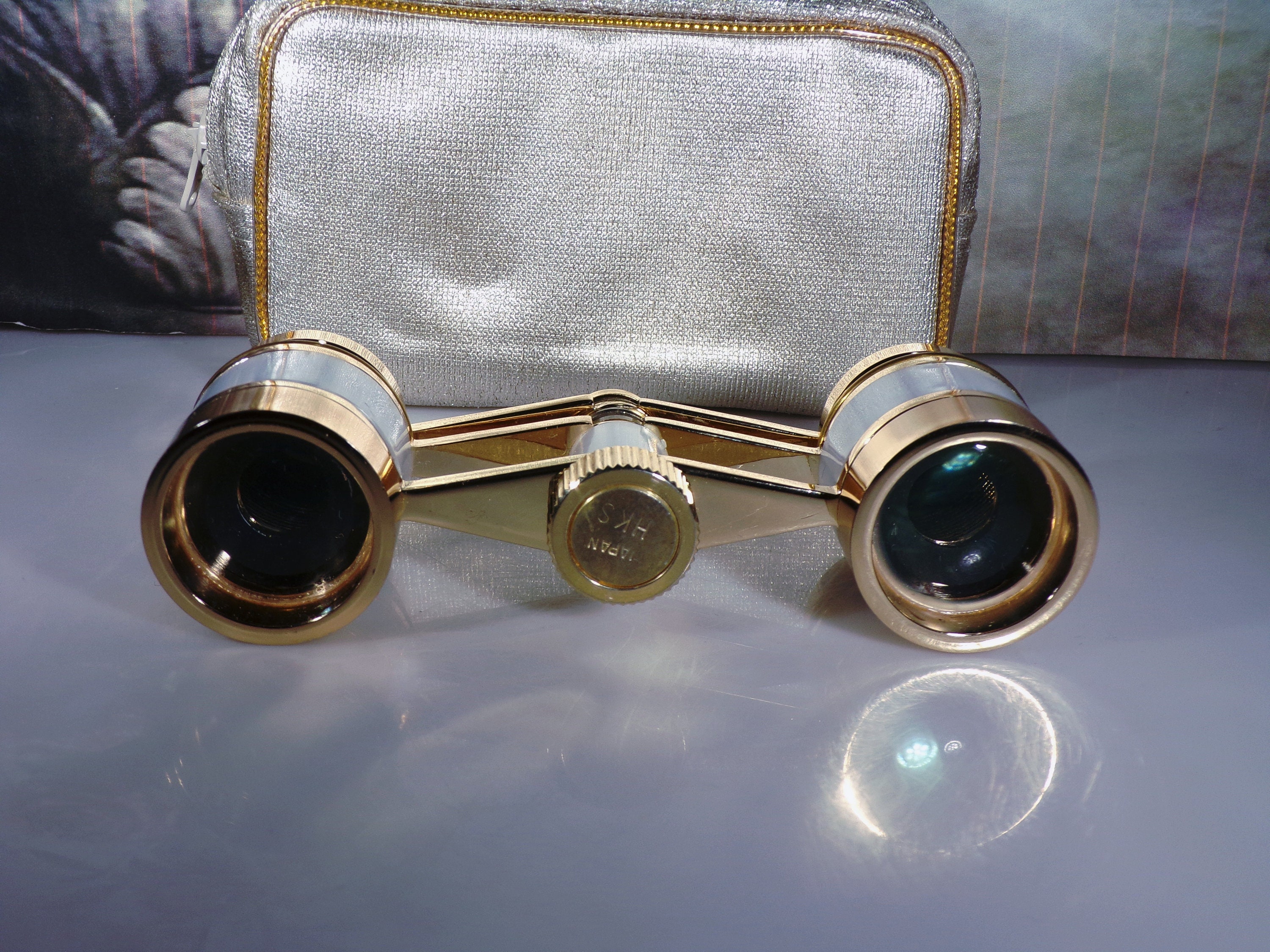 SELSI Opera Glasses, Mini Mother of Pearl Opera Glasses with Gold Tone ...