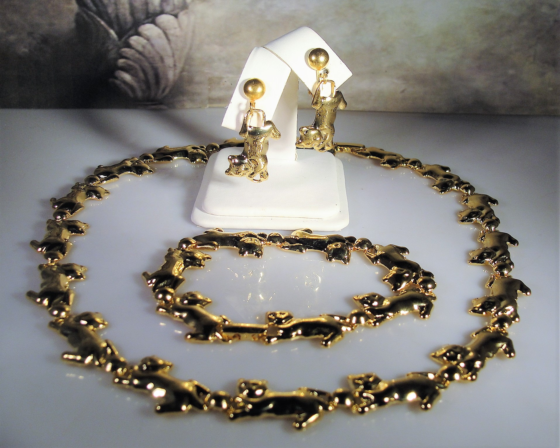 AVON Cats On Parade Jewelry Set, Cats Bracelet, Cats Necklace, Cats ...