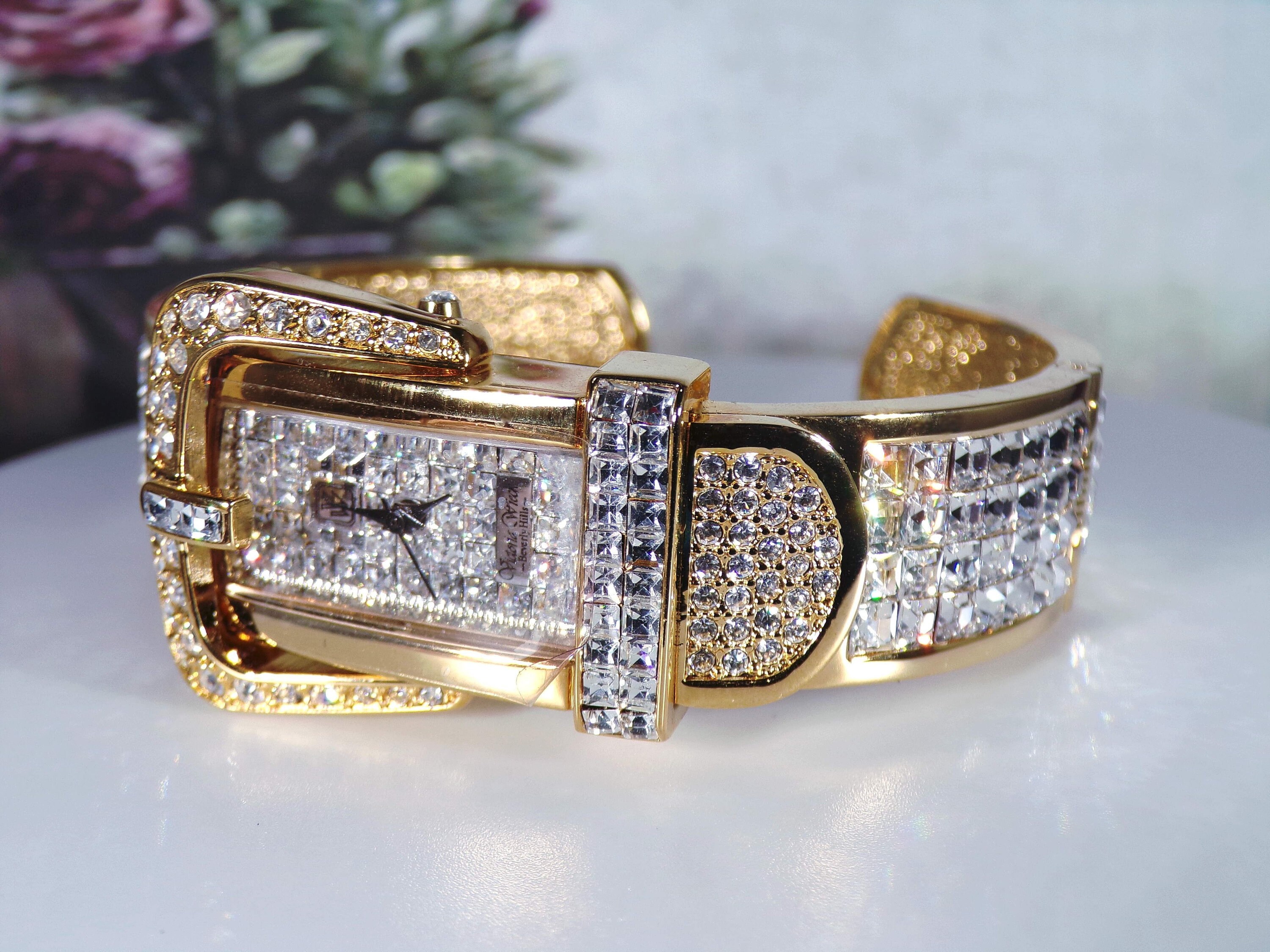 VICTORIA WIECK Blingy Buckle Cuff Wrist Watch – (NOS) Glamour Watch ...