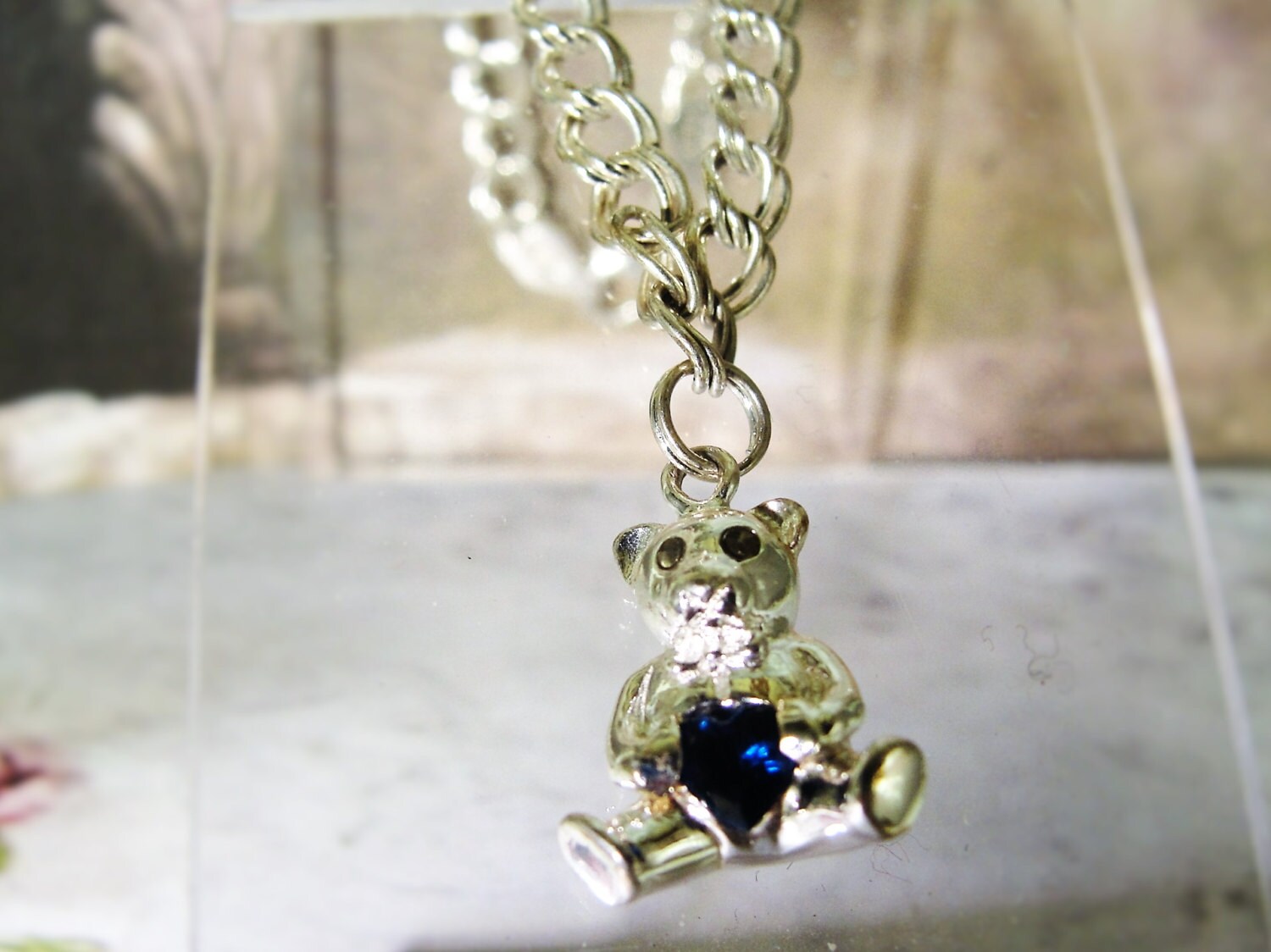 Italian Sterling Silver Bracelet, Double Link Bracelet, Silver Teddy ...