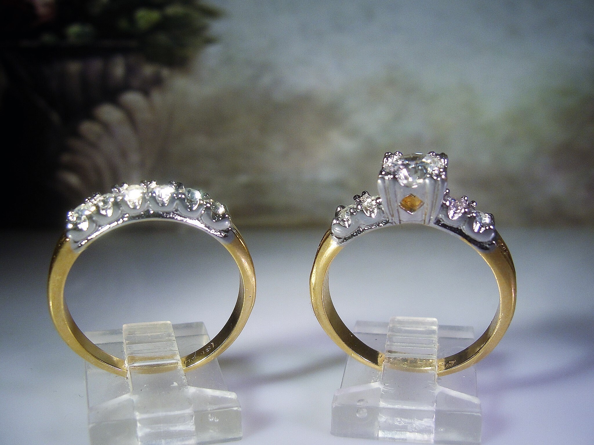 18K Gold Filled Bridal Ring Set, Engagement Ring, Wedding Band, Travel ...