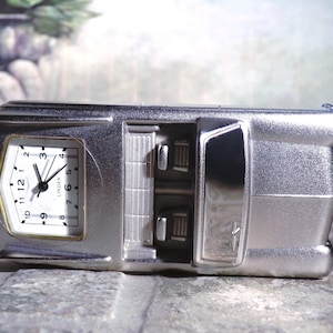 Vintage Miniature Clock - Linden Clock – Silver Cadillac Car Clock ...