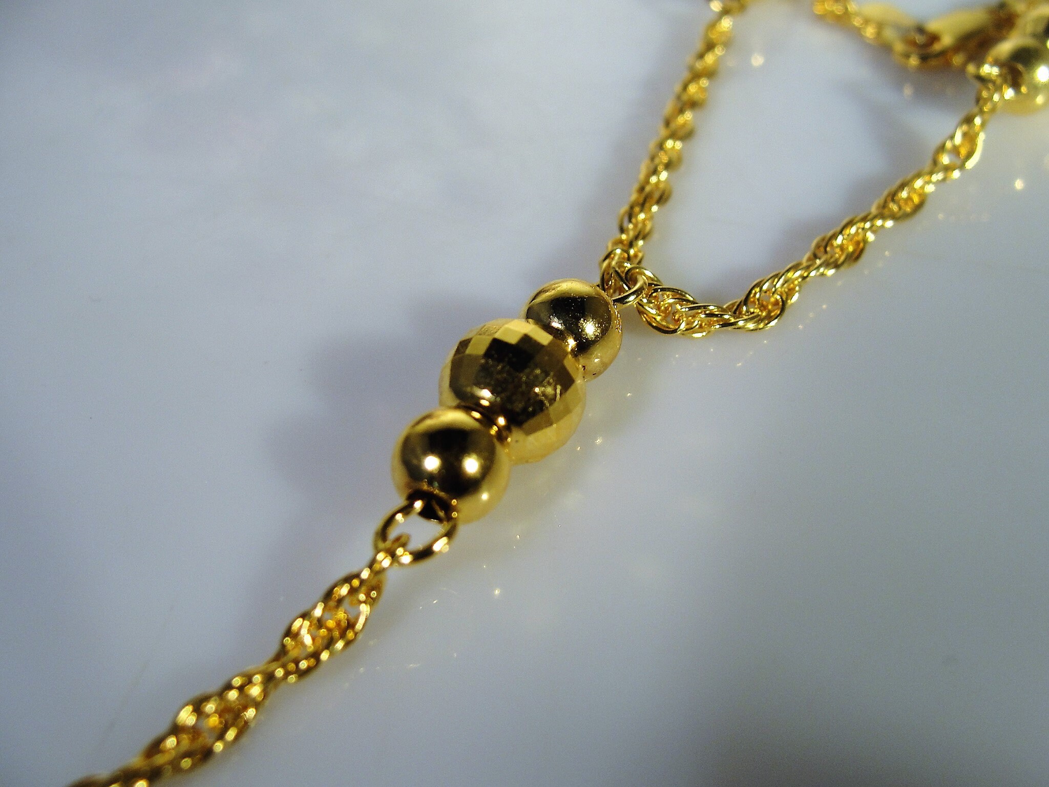 MILOR Gold Vermeil Beaded Lariat Necklace, Gold Tone Beads, Specialty ...