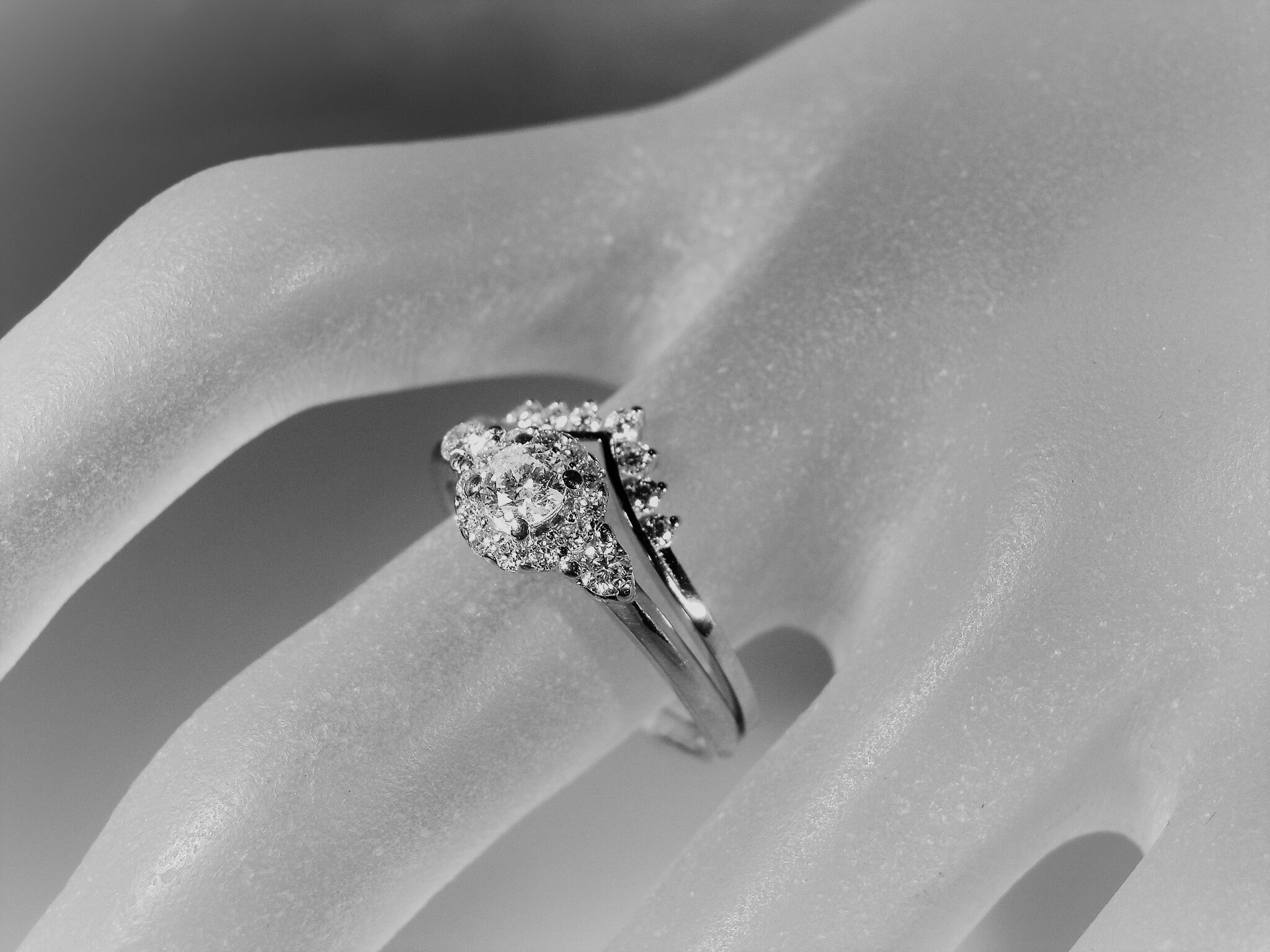 Bridal Ring Set, 14K White Gold Diamond .61CT Bridal Ring Set, .50CT ...