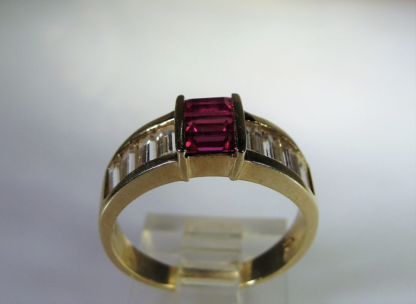 Reserved for Florianne: 10K Channel Set Ruby and CZ Baguette Yellow ...