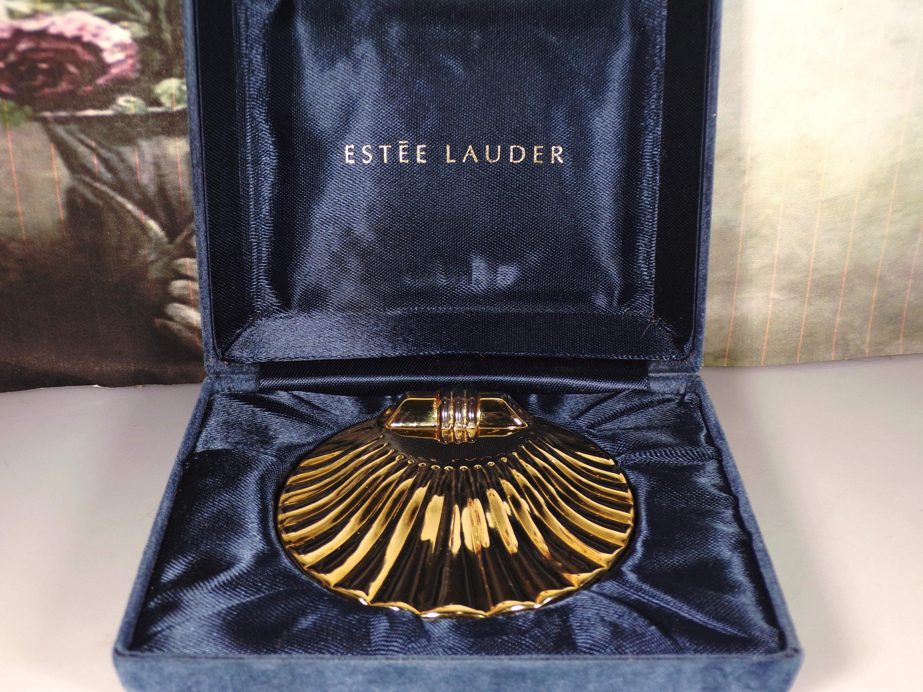 Powder Compact - Estee Lauder Gold Shell Powder Compact – Purse Compact ...