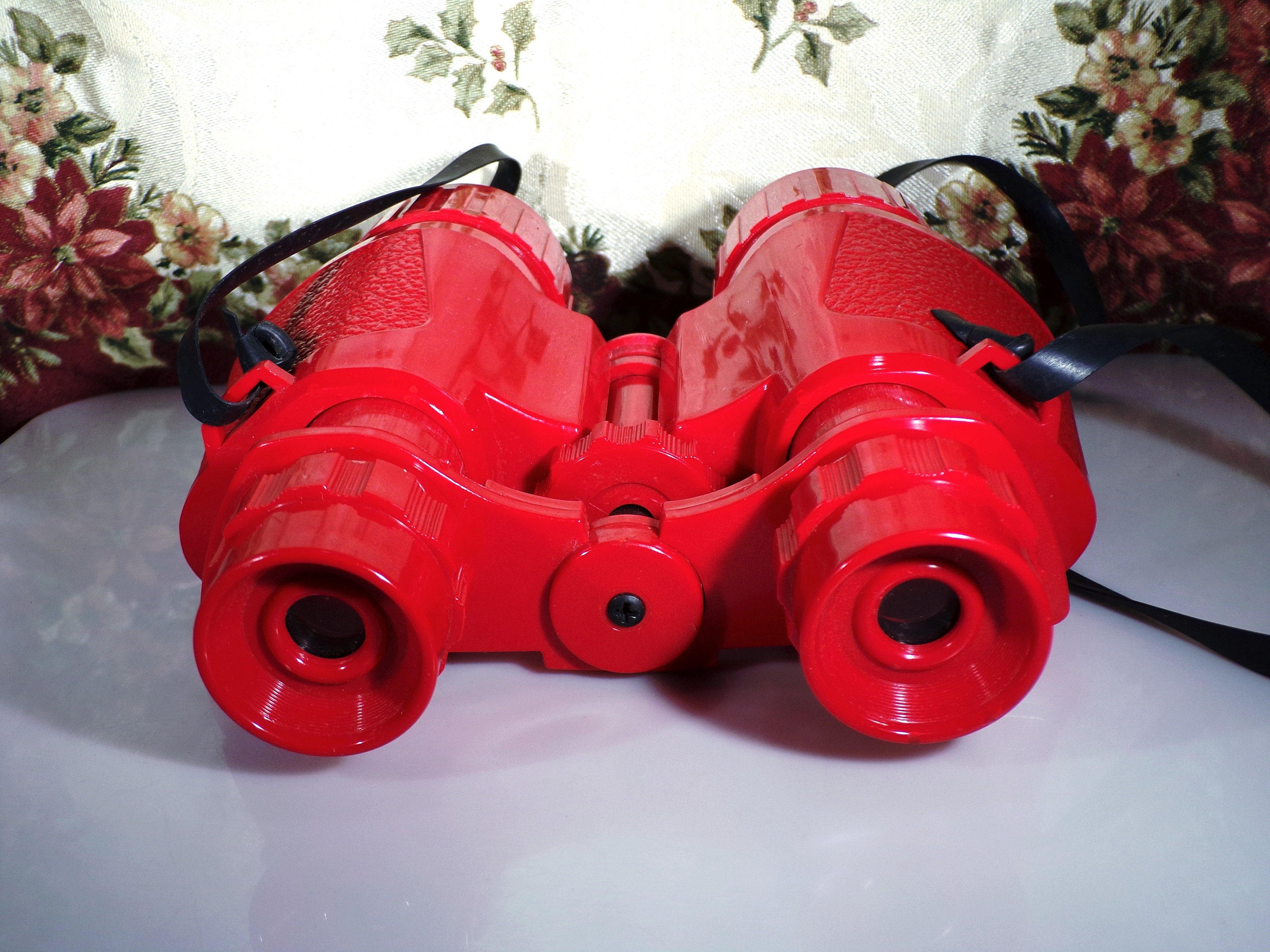 Reserved for Deb: Italian Red Binoculars with Hard-Shell Case and Black ...