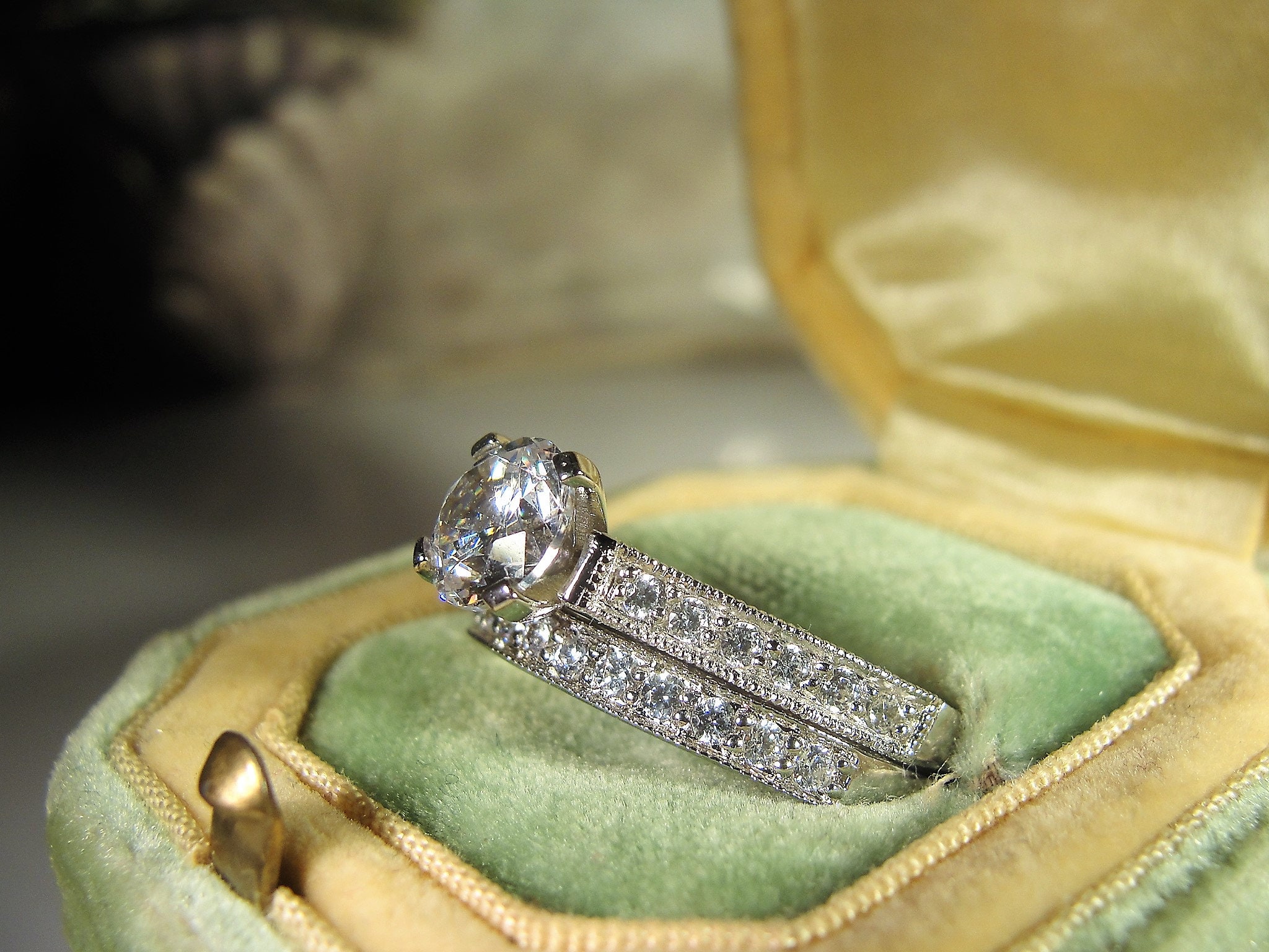 Sterling Silver Bridal Ring Set, Engagement Ring, Wedding Band, Travel ...