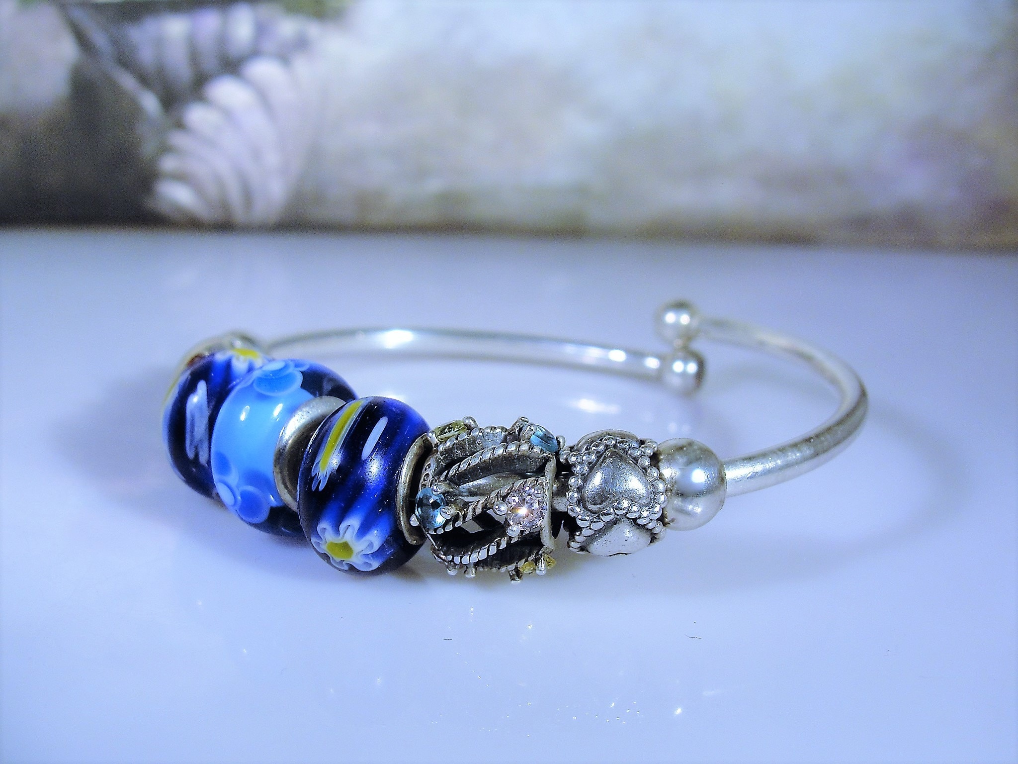 Vintage Sterling Silver SWAROVSKI Bangle Bracelet Charm, Multi Colored ...