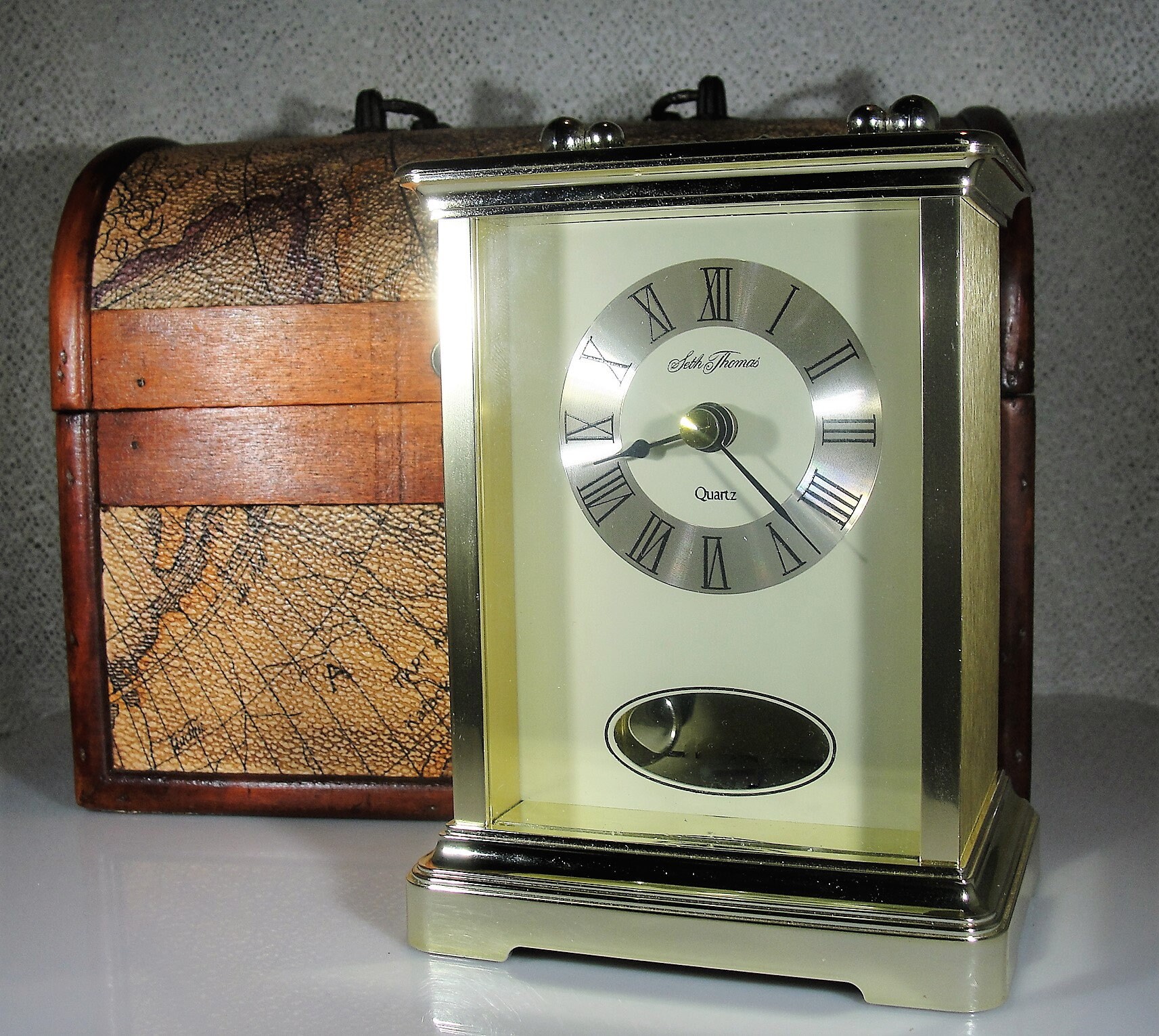 Carriage Clock, Vintage SETH THOMAS Carriage Pendulum Quartz Clock ...