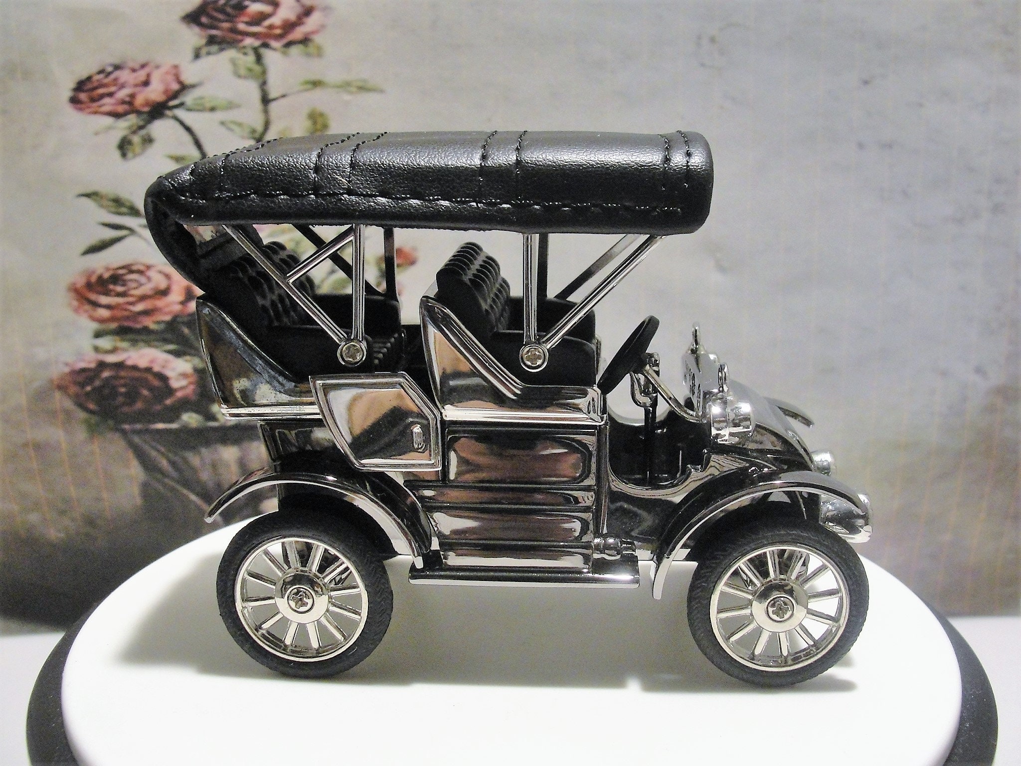 WATERBURY CLOCK Company, Antique Gun Metal Model T with Chrome Accents ...