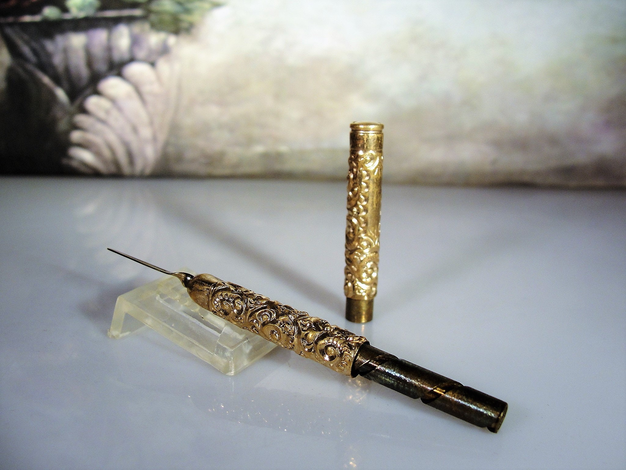 Antique Victorian 10K Gold Filled Propelling Toothpick, Ornate Design ...