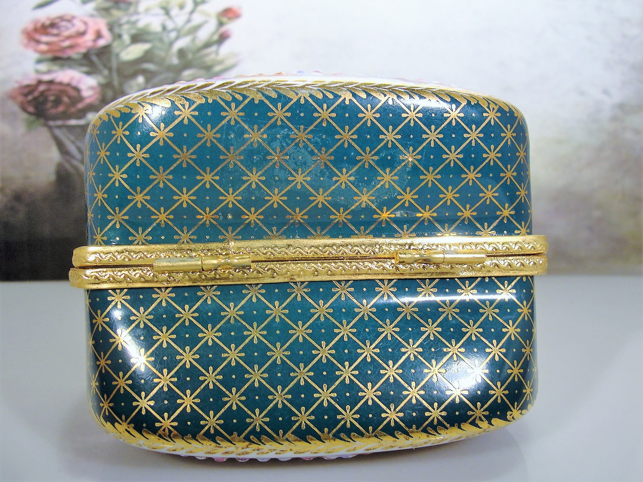 GANZ Porcelain Purse, Purse Trinket Box, Purse Pill Box, Porcelain ...