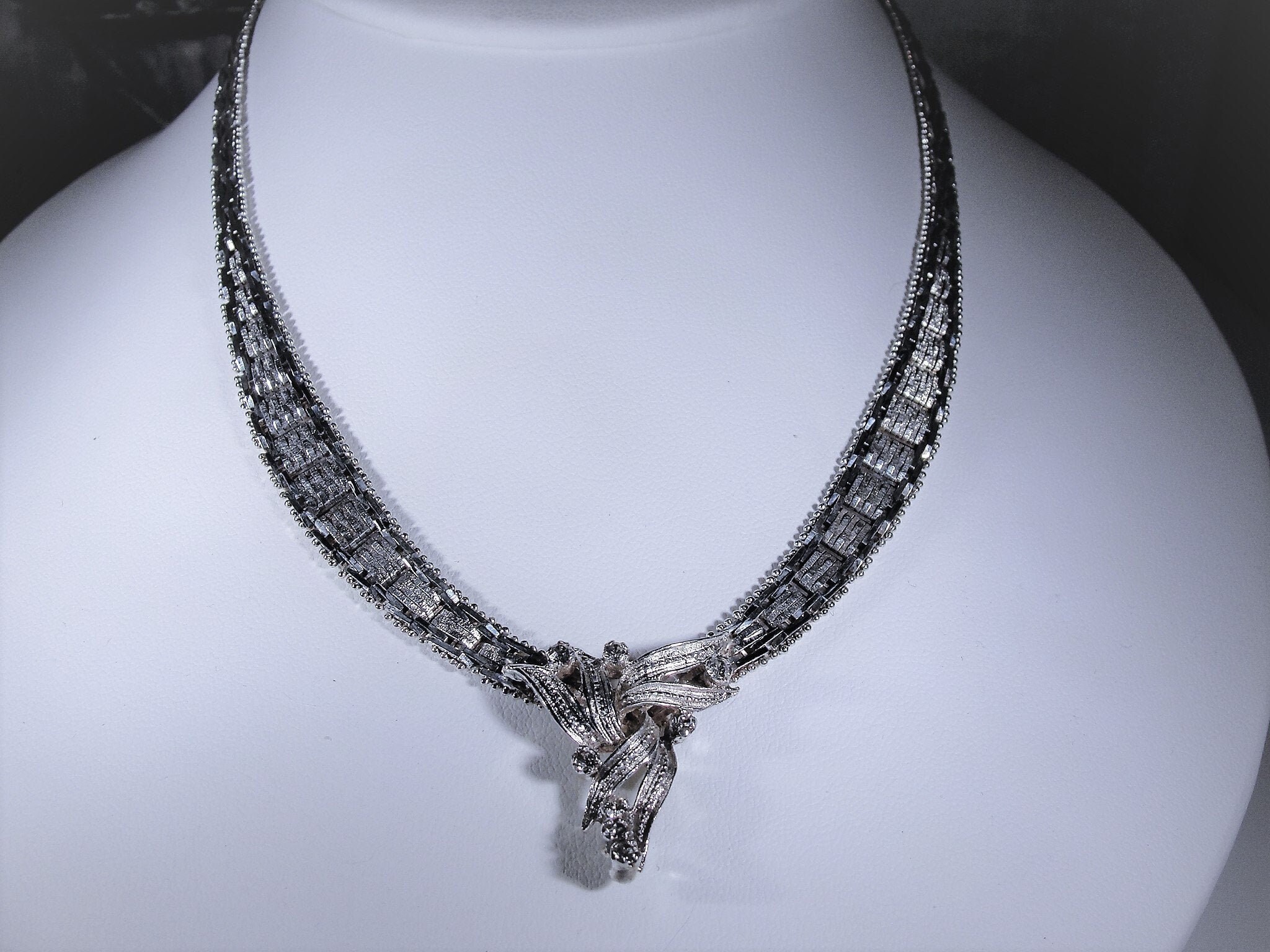 Italian Necklace, Vintage Italian Riccio Chevron Sterling Silver ...