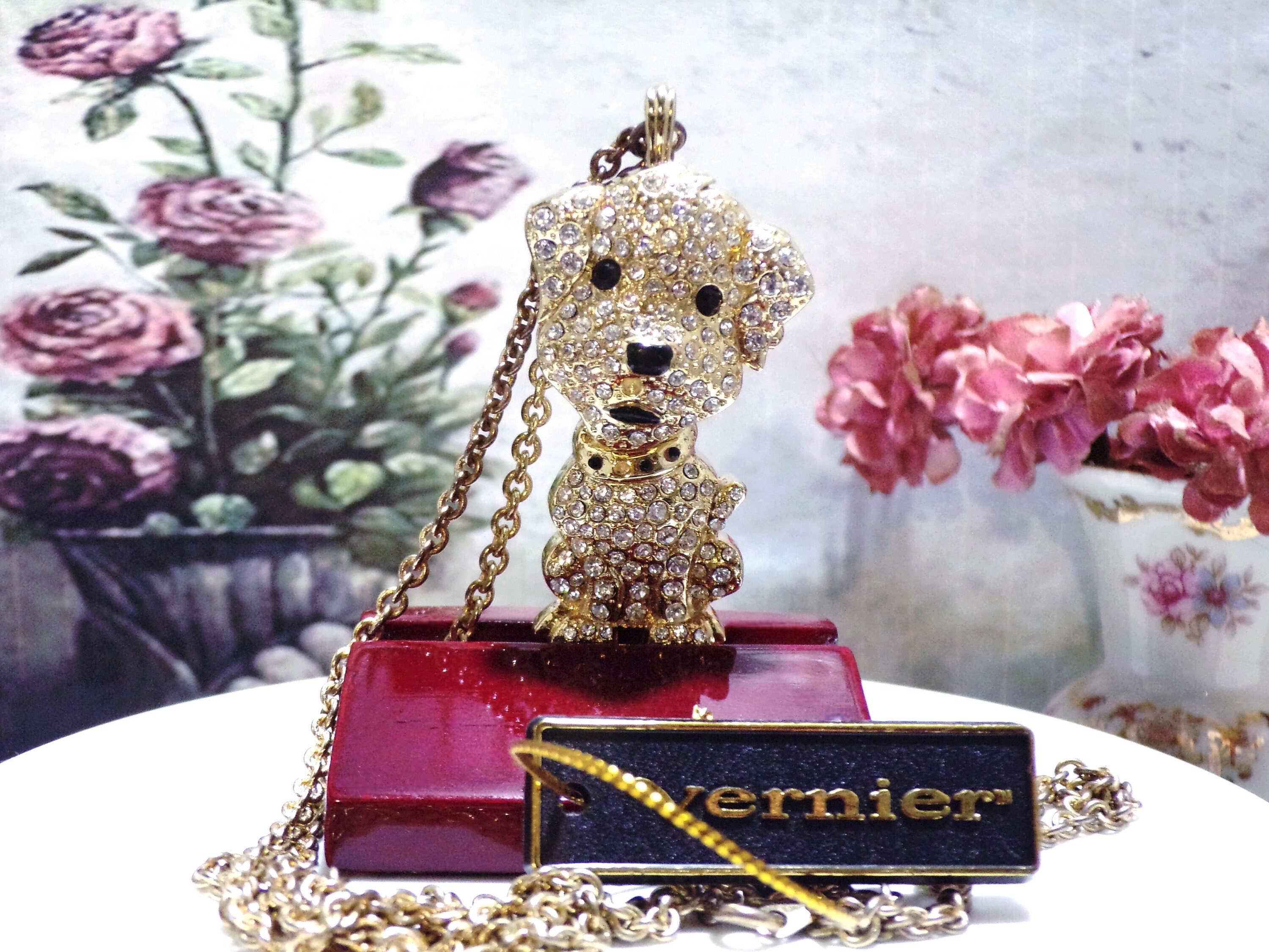 Rhinestone Encrusted Puppy Dog Pendant Watch by VERNIER – Quartz Watch ...