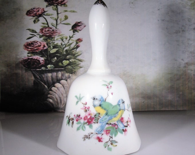 Porcelain Bell, Vintage CROWN ROYAL Hand Painted Blue Bird Design ...