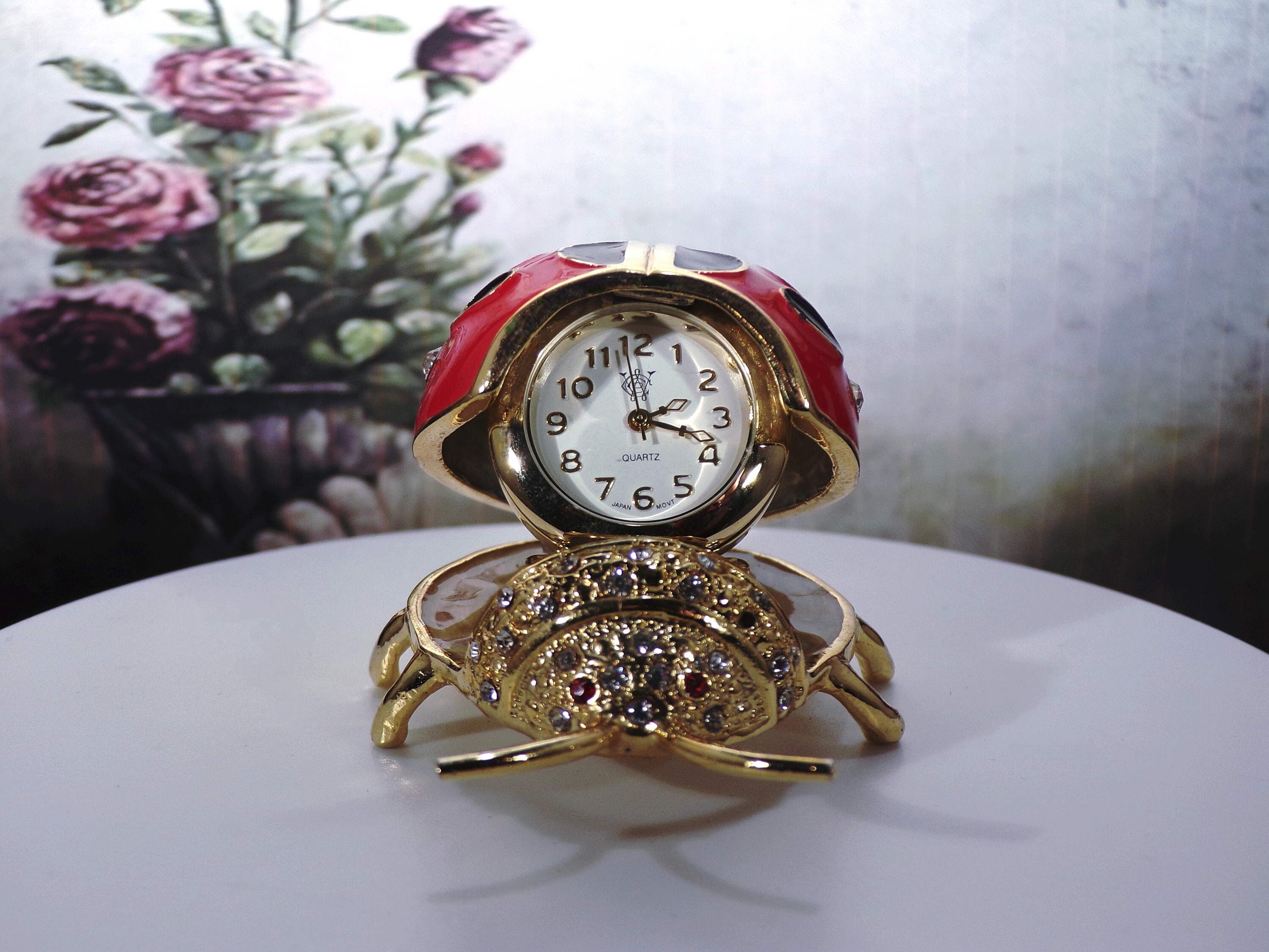 Miniature Ladybug Tabletop Clock – Good Luck Clock – Japan Quartz ...