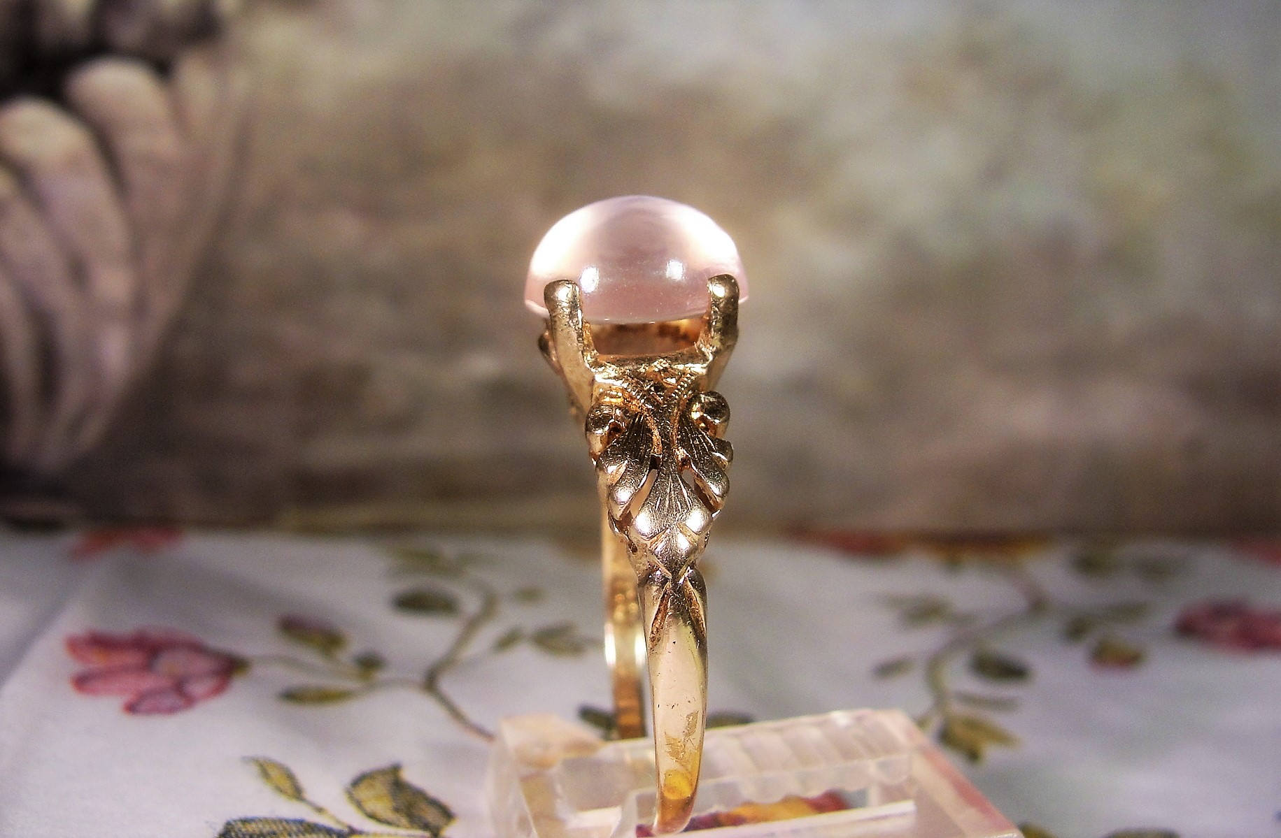 Reserved for Cecilia: Nouveau Moonstone Ring, 14K Gold Ring, Moonstone ...