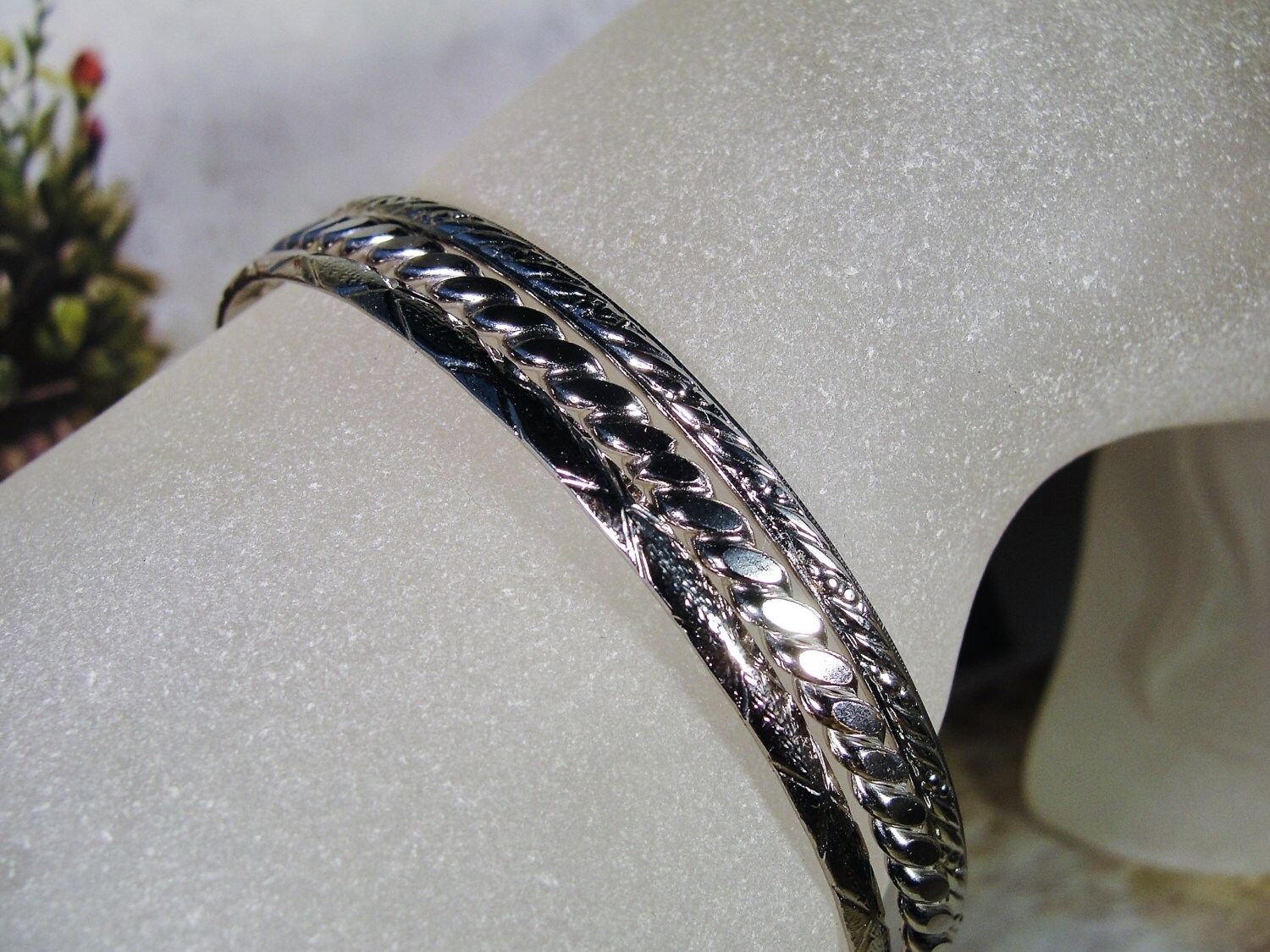 Silver Bangles Set, Art Deco Design, Wedding Band Styling, 2 Handmade ...