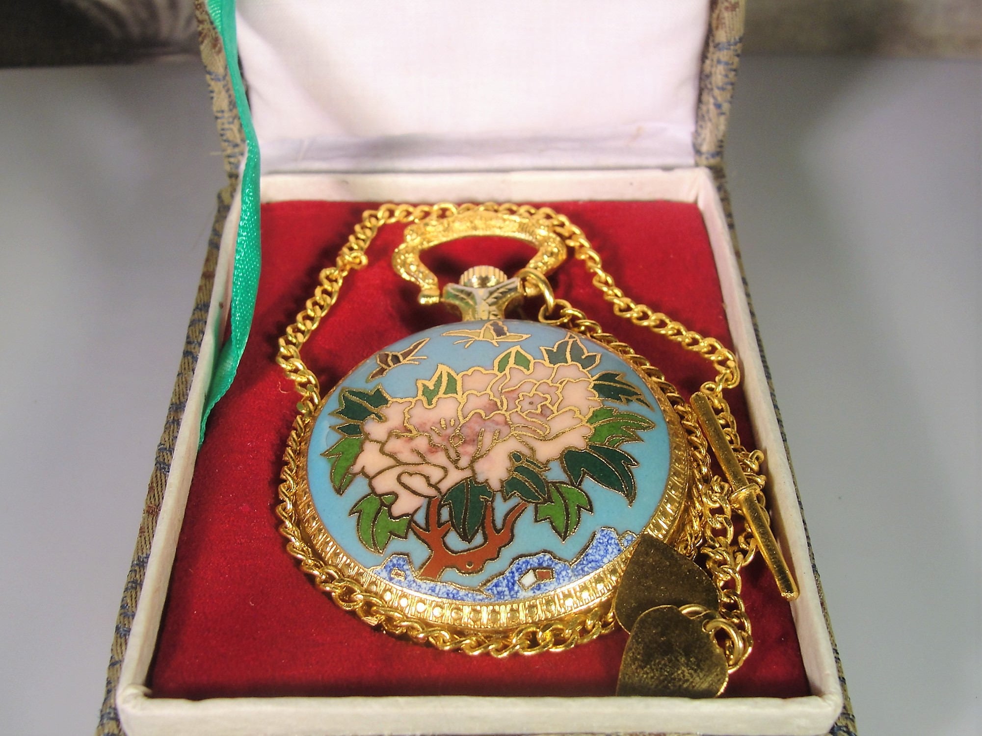 Cloisonné Pocket Watch, Enamel Pocket Watch, Mechanical Pocket Watch ...