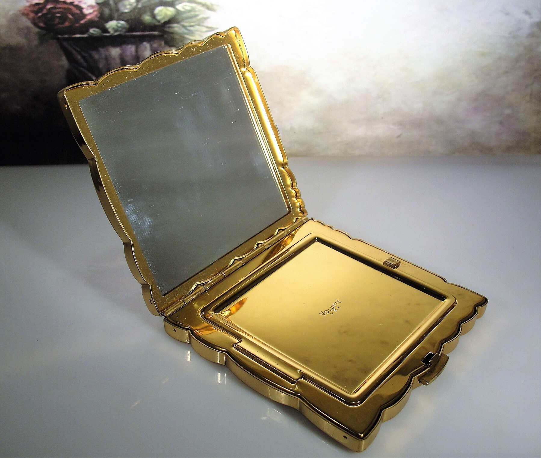 VOLUPTE: Powder Compact with Mirror and Powder Puff, Purse Compact ...
