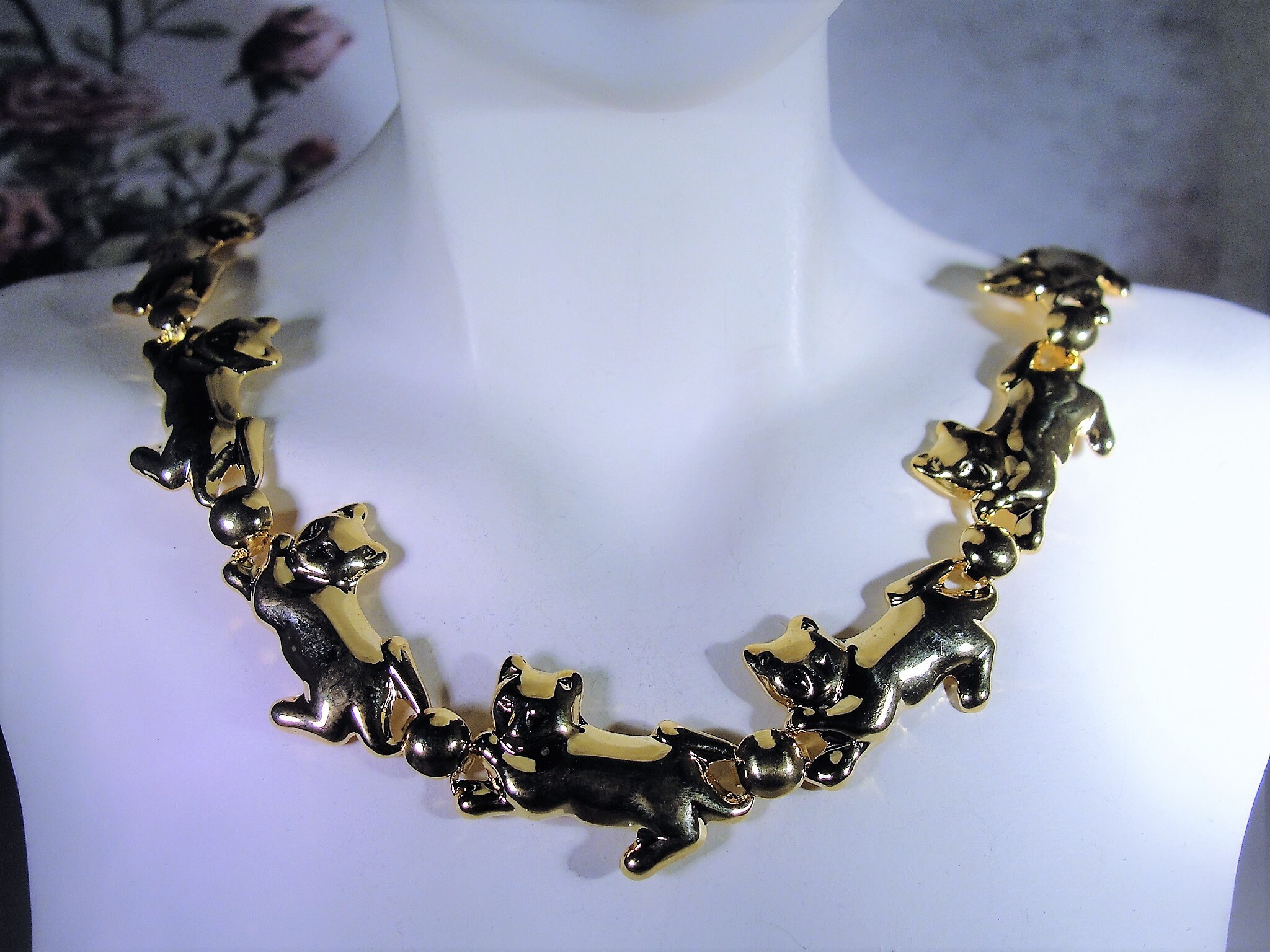 AVON Cats On Parade Jewelry Set, Cats Bracelet, Cats Necklace, Cats ...