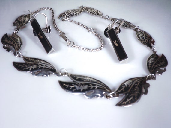 Jewelry Set - Siam Thai Mekala Sterling Silver Neckla… - Gem