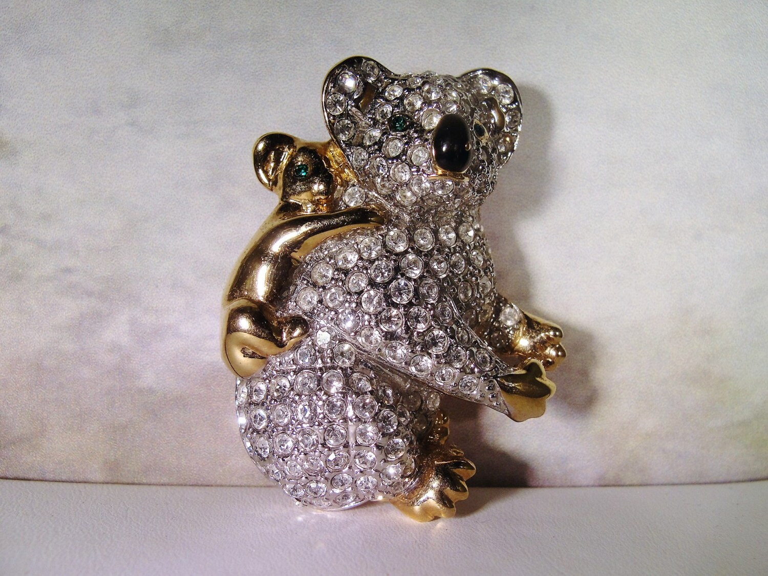 CAROLEE: Rhinestone Encrusted Gold Tone Koala Brooch, Koala Brooch ...