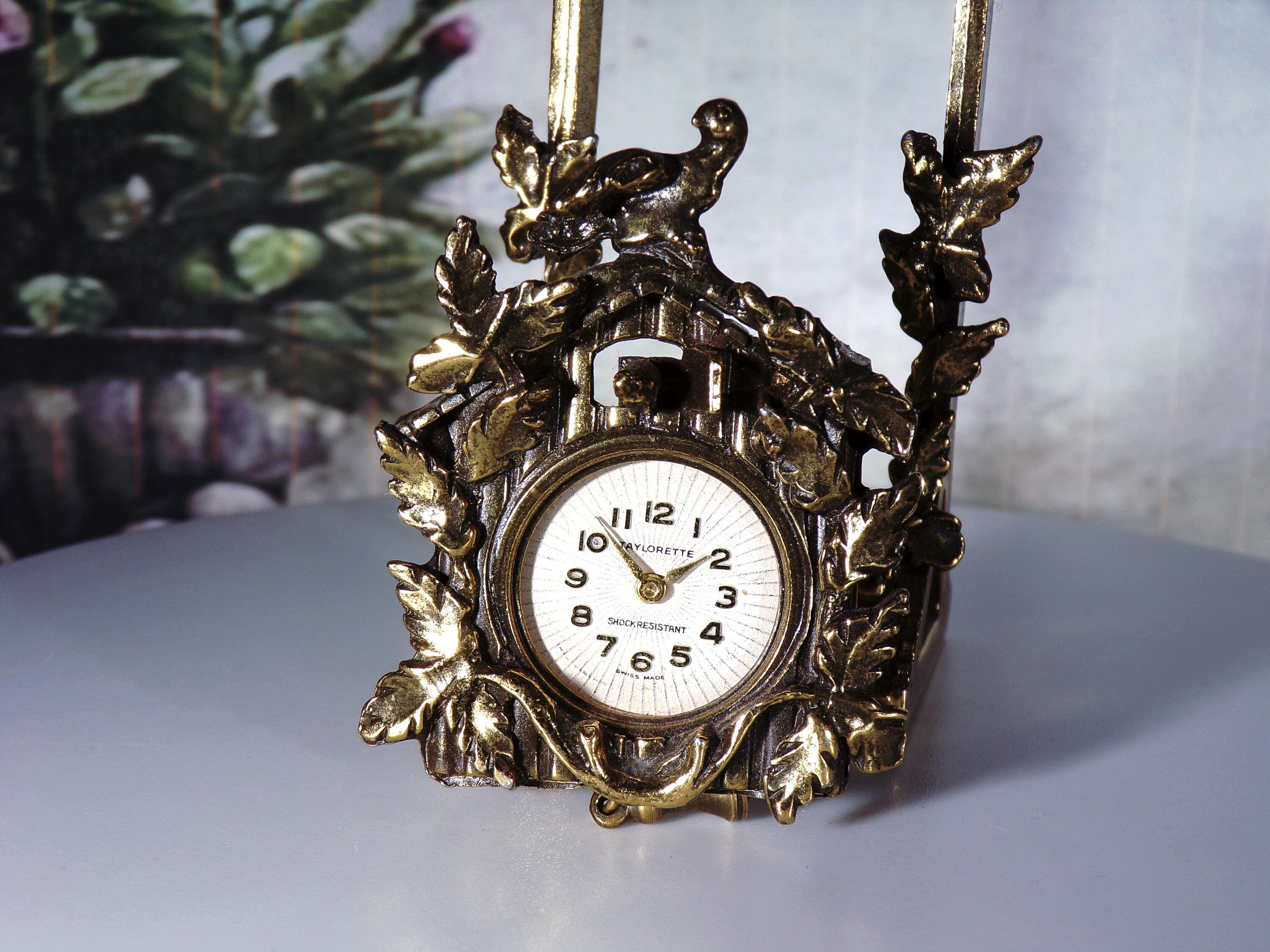 TAYLORETTE Cuckoo Clock Brooch and Stand, Vintage Brooch, 1960s Brooch ...