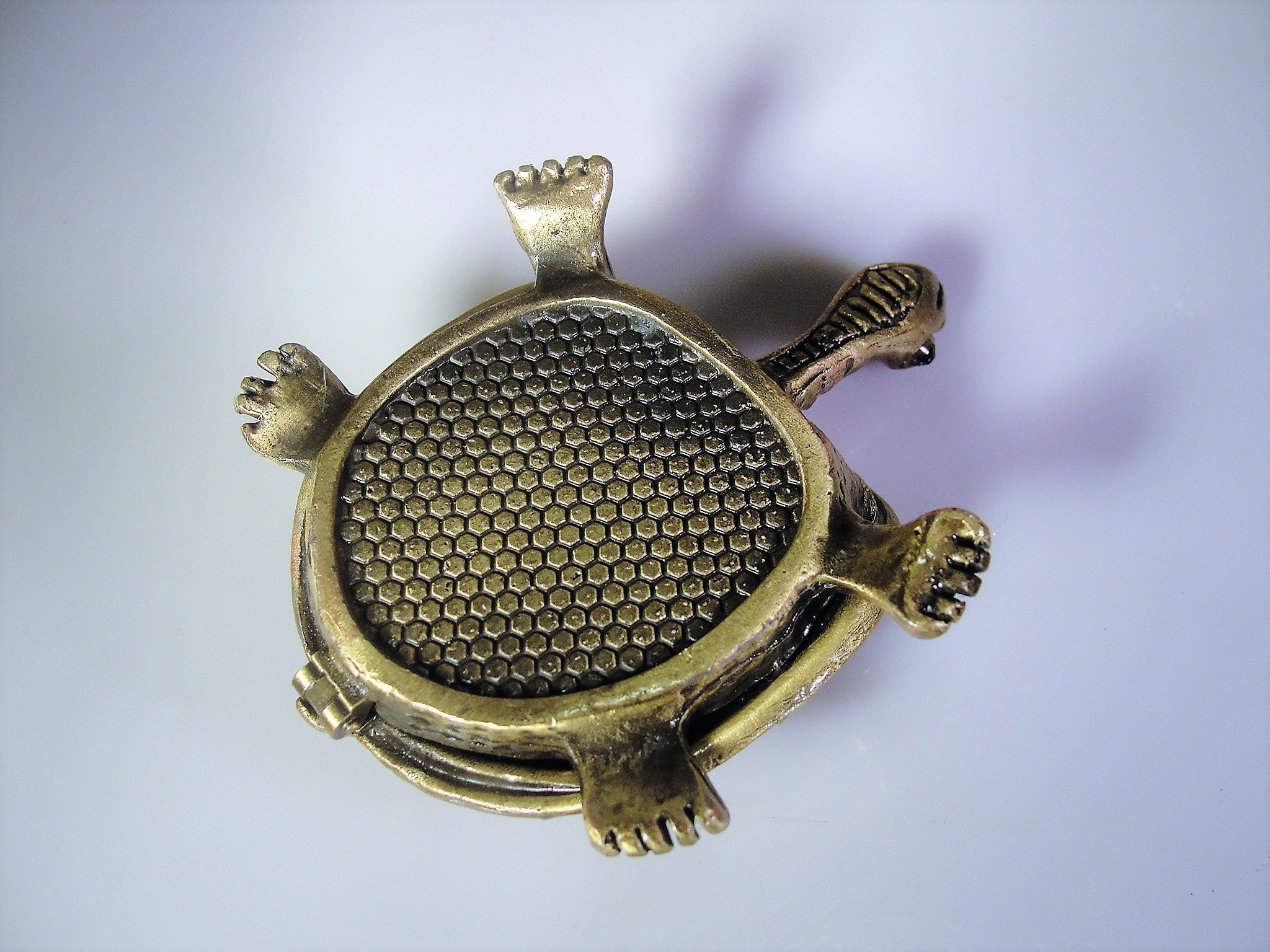 Rhinestone Turtle Trinket Box, Enamel Turtle, Turtle Trinket Box, Green ...