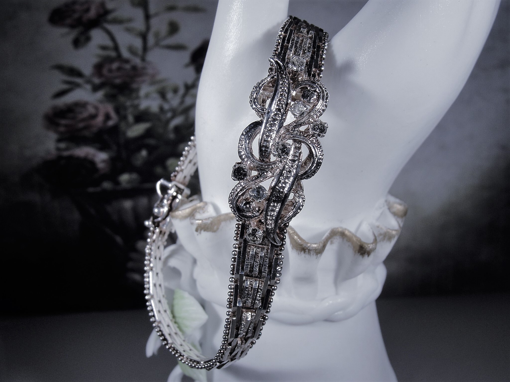 Italian Bracelet, Vintage Italian Riccio Sterling Silver Bracelet with ...