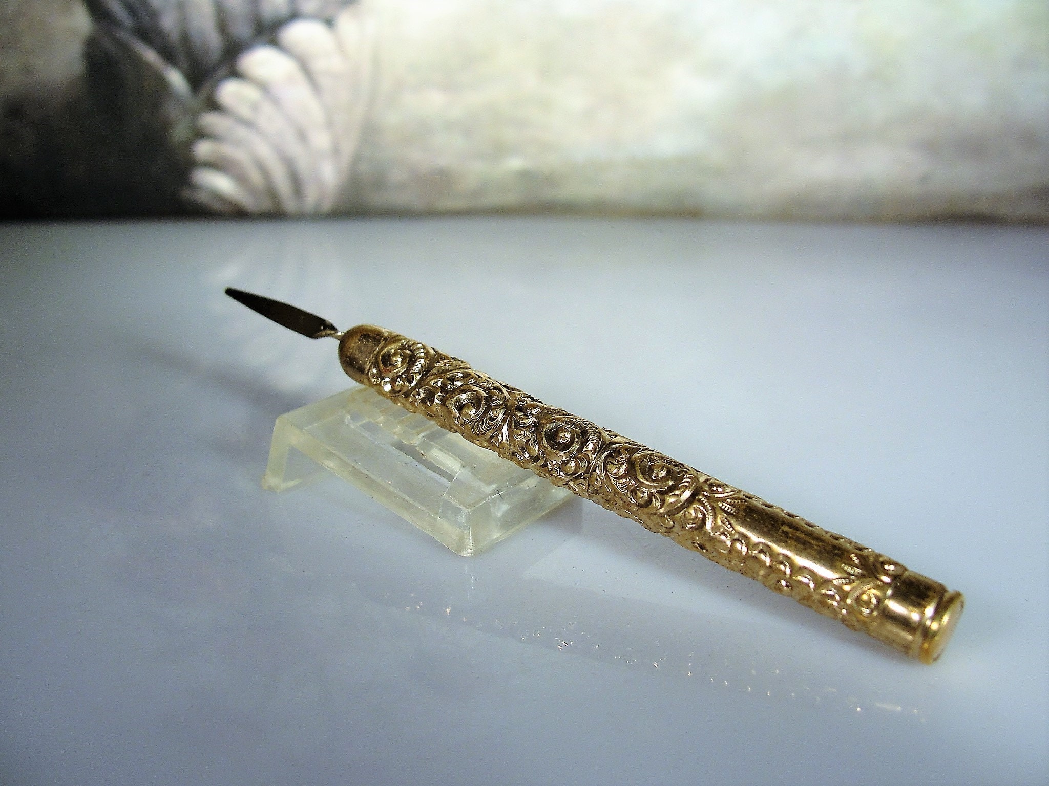 Antique Victorian 10K Gold Filled Propelling Toothpick, Ornate Design ...