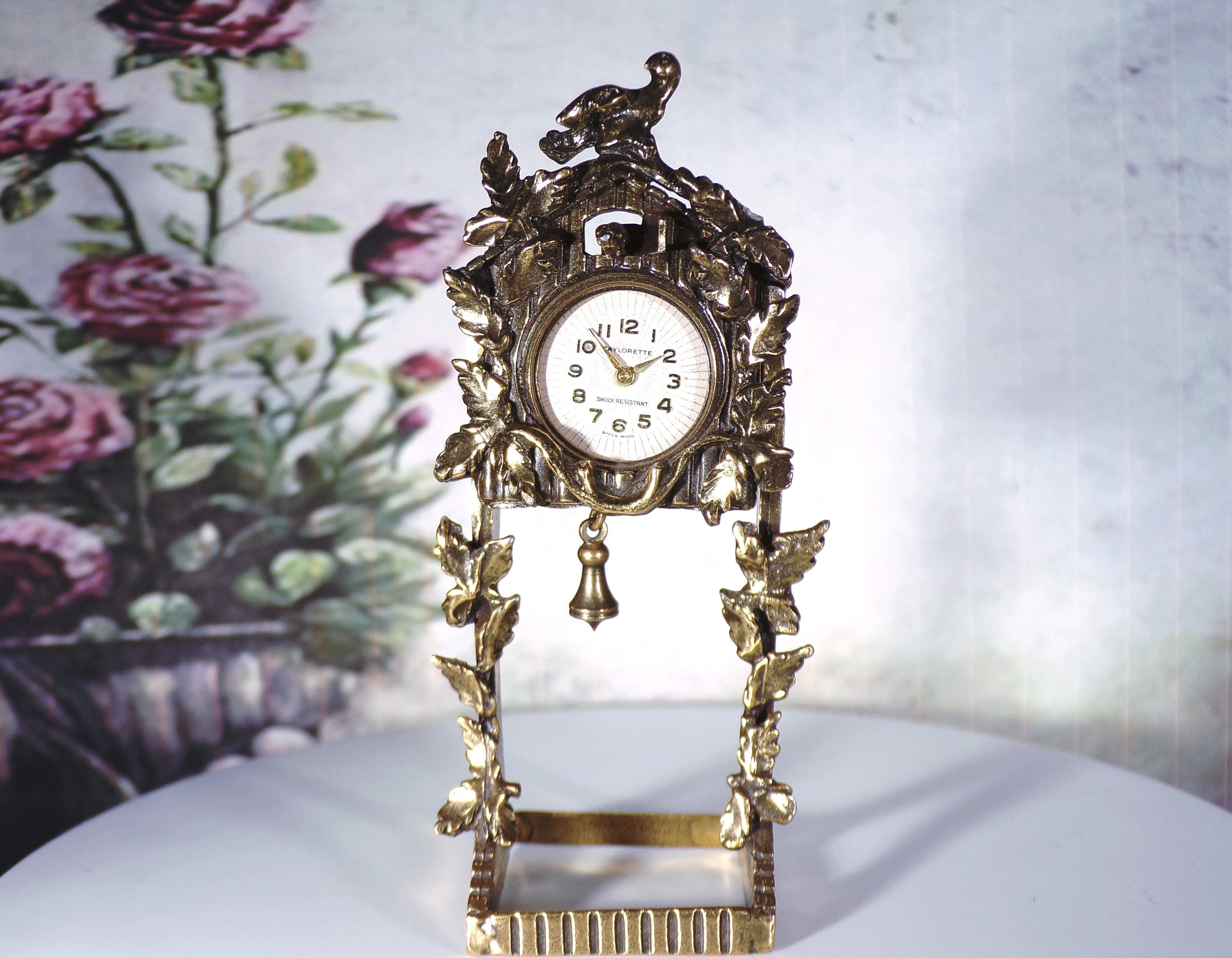 TAYLORETTE Cuckoo Clock Brooch and Stand, Vintage Brooch, 1960s Brooch ...