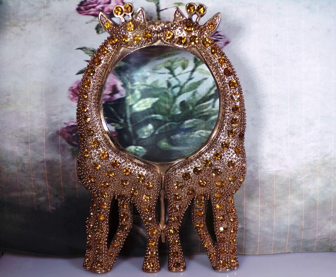 Bombay Company Brass Giraffe Magnifying Glass With Citrine Rhinestones ...