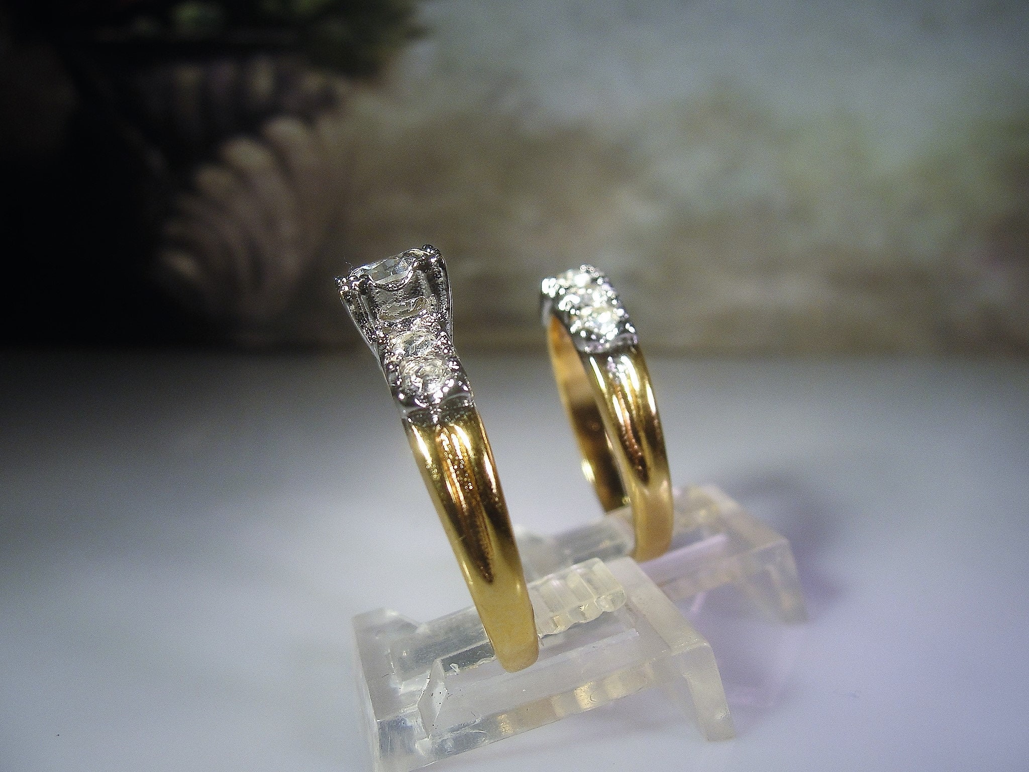 18K Gold Filled Bridal Ring Set, Engagement Ring, Wedding Band, Travel ...