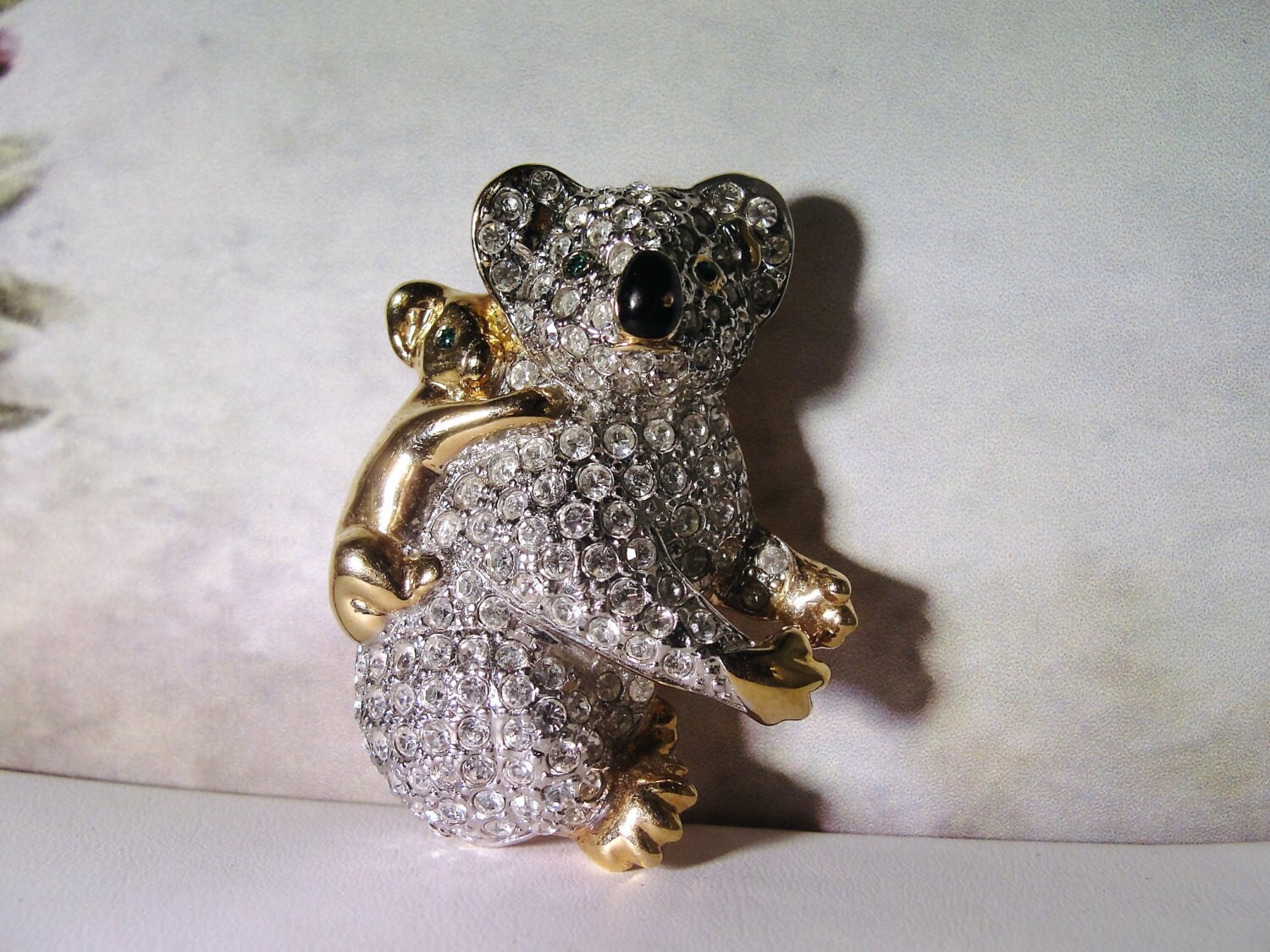 CAROLEE: Rhinestone Encrusted Gold Tone Koala Brooch, Koala Brooch ...