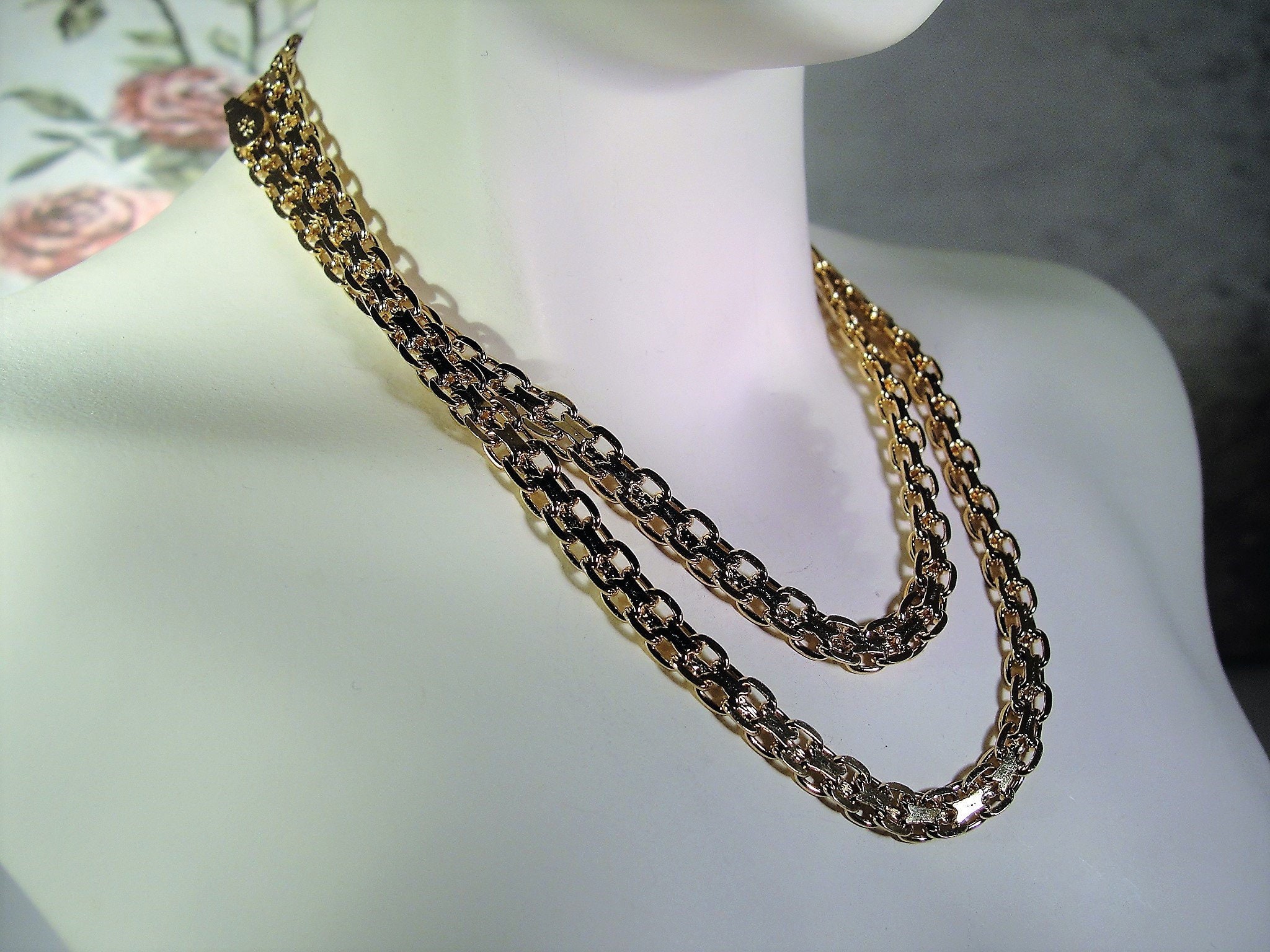 Elegant Gold Vermeil Italian Chain Necklace, Vintage Necklace, Chain ...