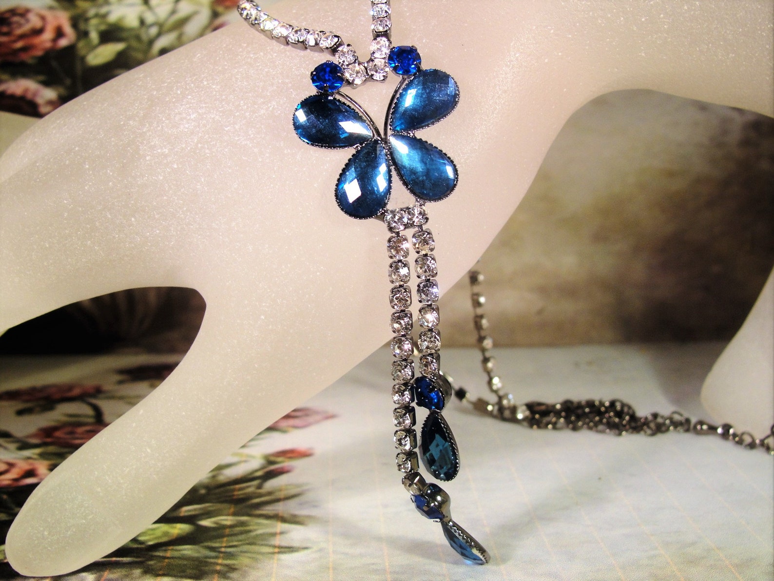 Jewelry Set Blue Butterfly Jewelry Set Necklace Bracelet and | Etsy