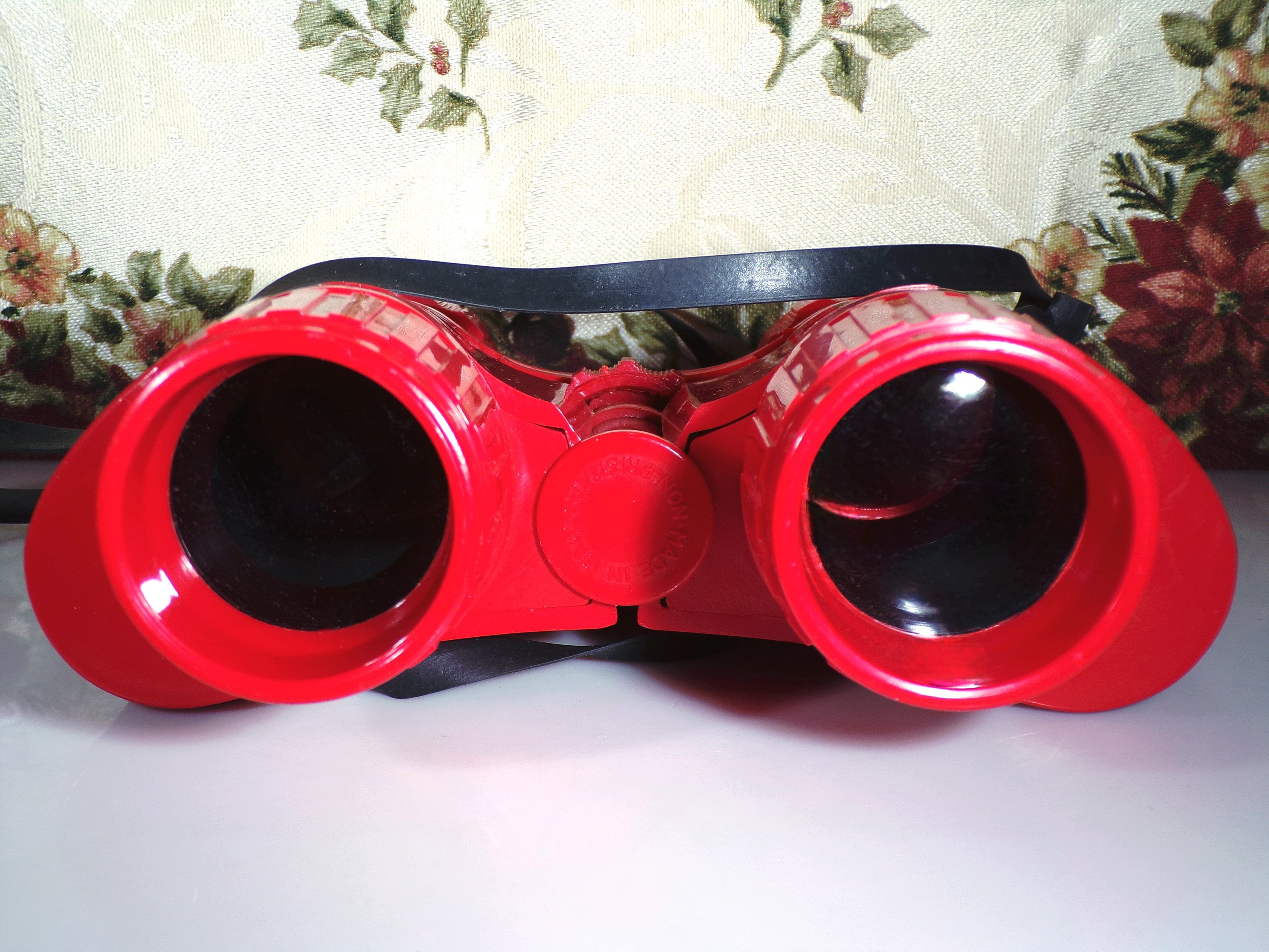 Reserved for Deb: Italian Red Binoculars with Hard-Shell Case and Black ...