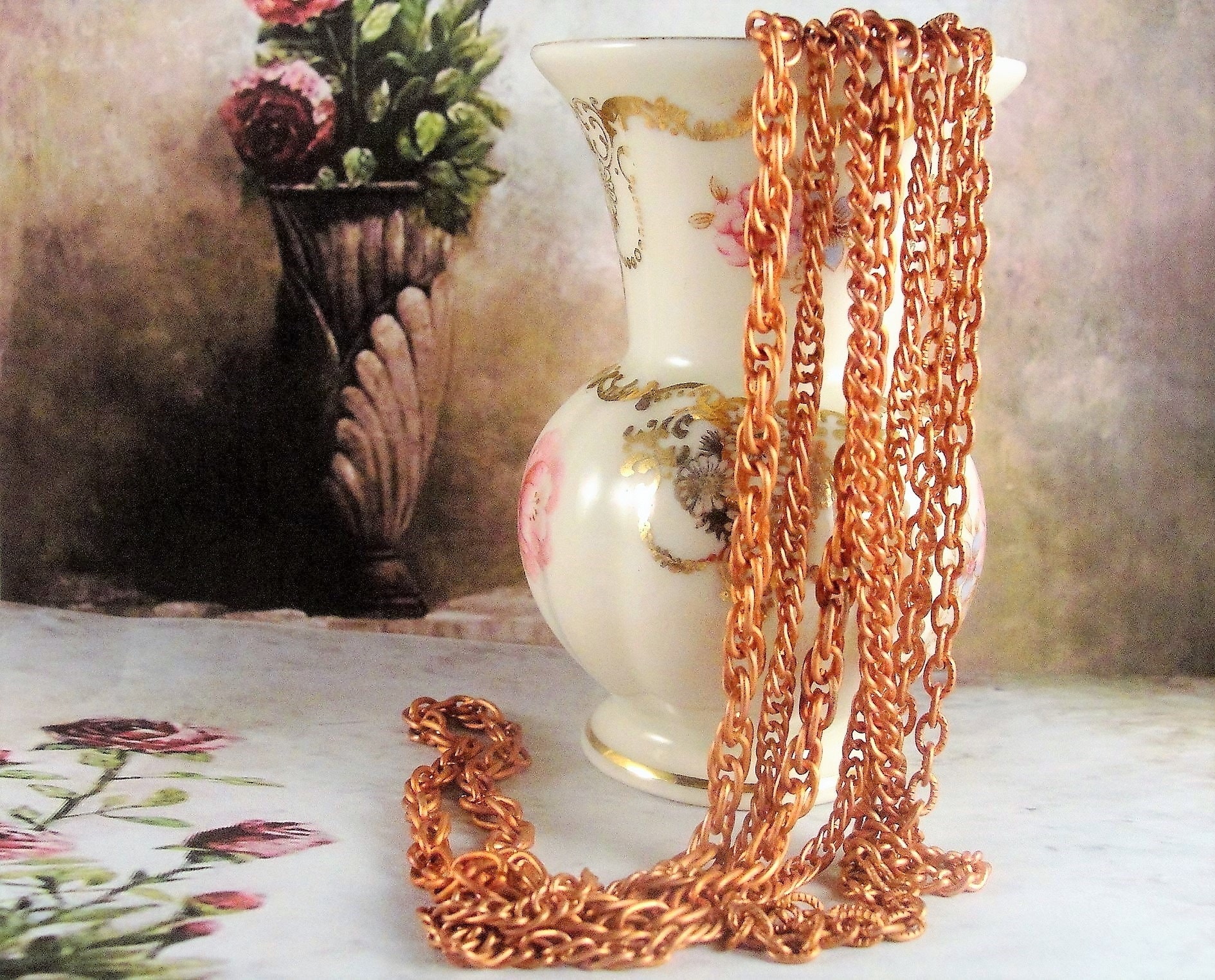 Multi-Strand Necklace, Aged Copper Coated Steel Multi Strand Necklace ...