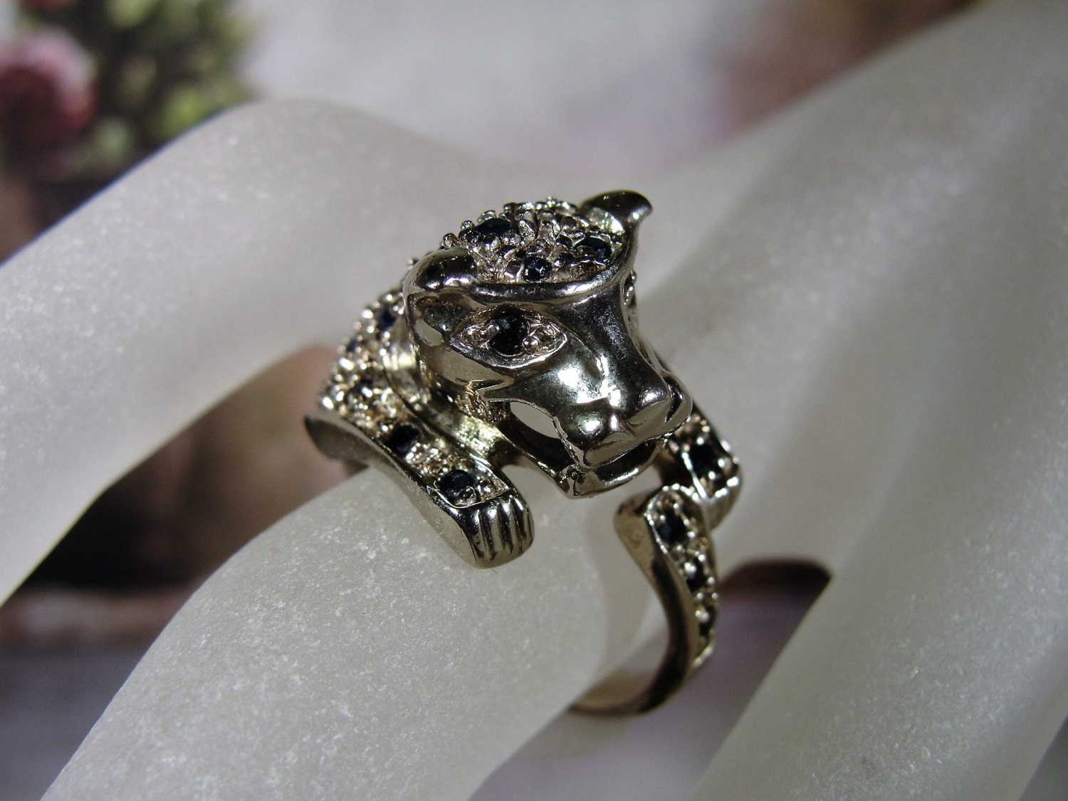 Vintage Ring, Big Cat Ring, Cheetah Ring, Leopard Ring, Puma Ring ...