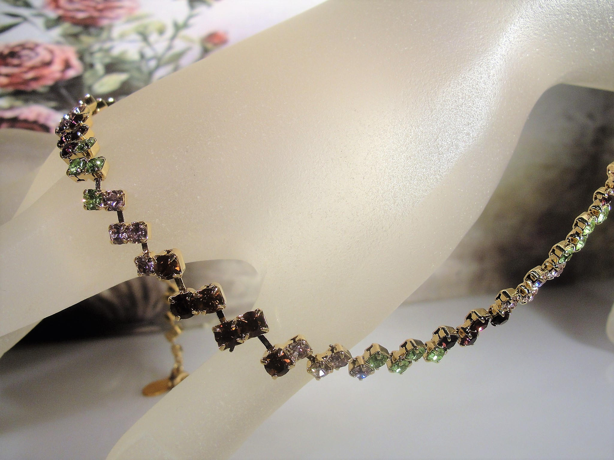 JOAN RIVERS Rhinestone Necklace, Multi Colored Rhinestone Necklace ...