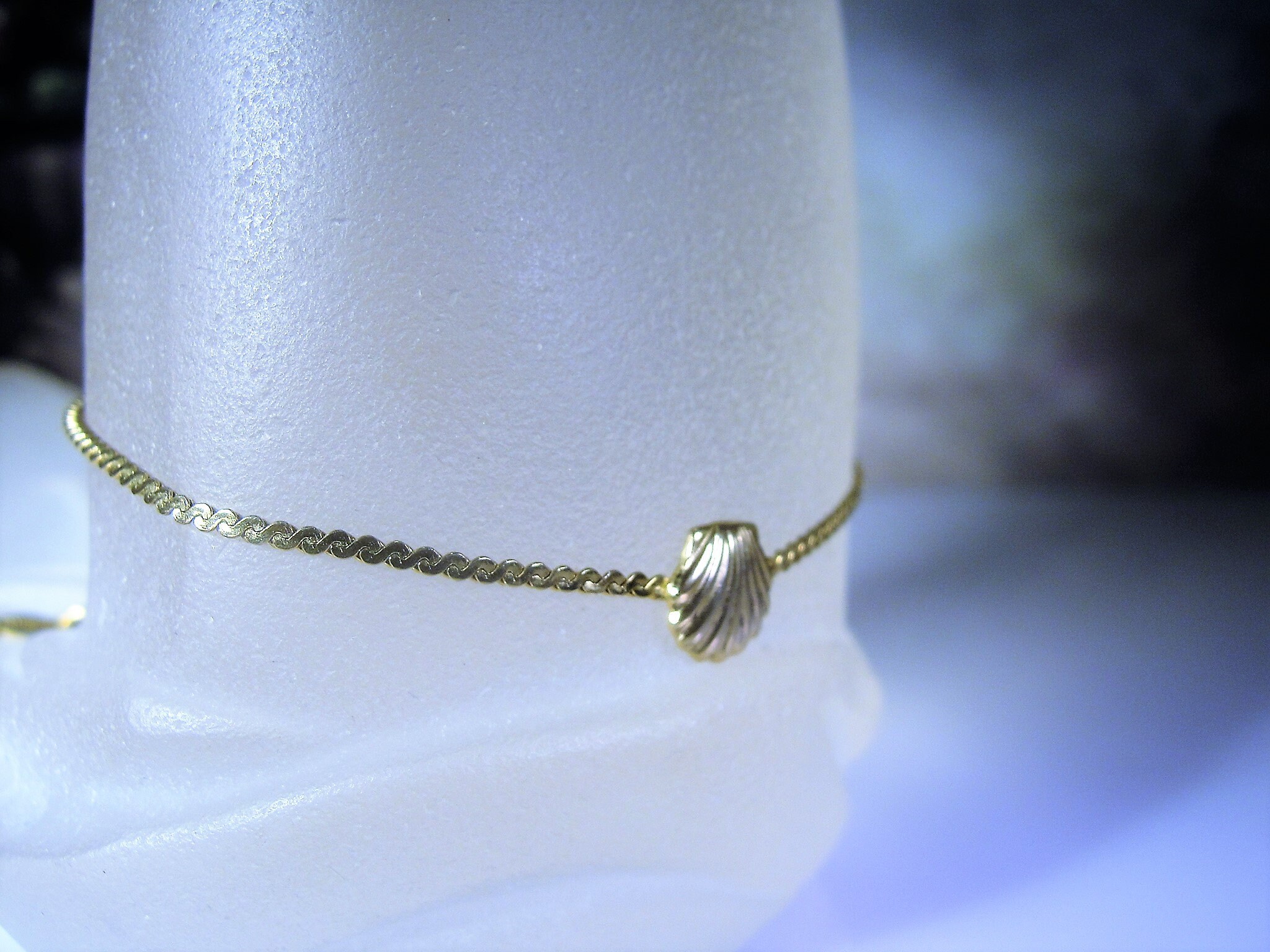 Gold Filled Anklet, Gold Filled Ankle Bracelet, 12K Gold Filled, Shell ...