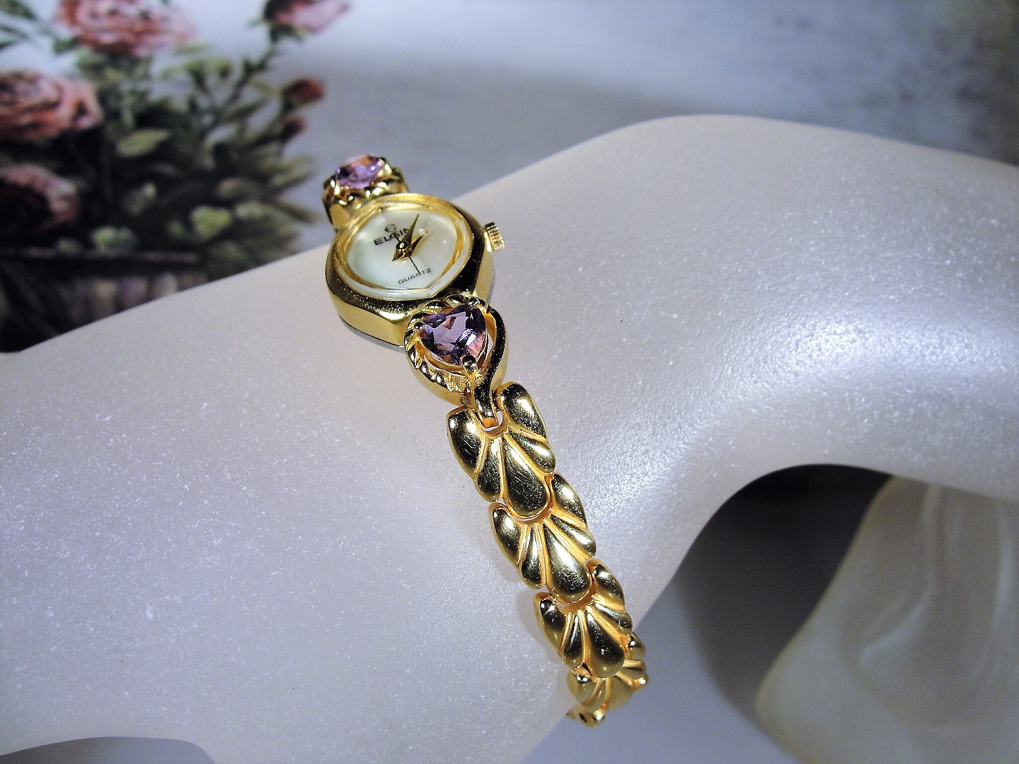 Reserved for Nadia: ELGIN Women’s Wrist Watch with Two Purple 1 Carat ...