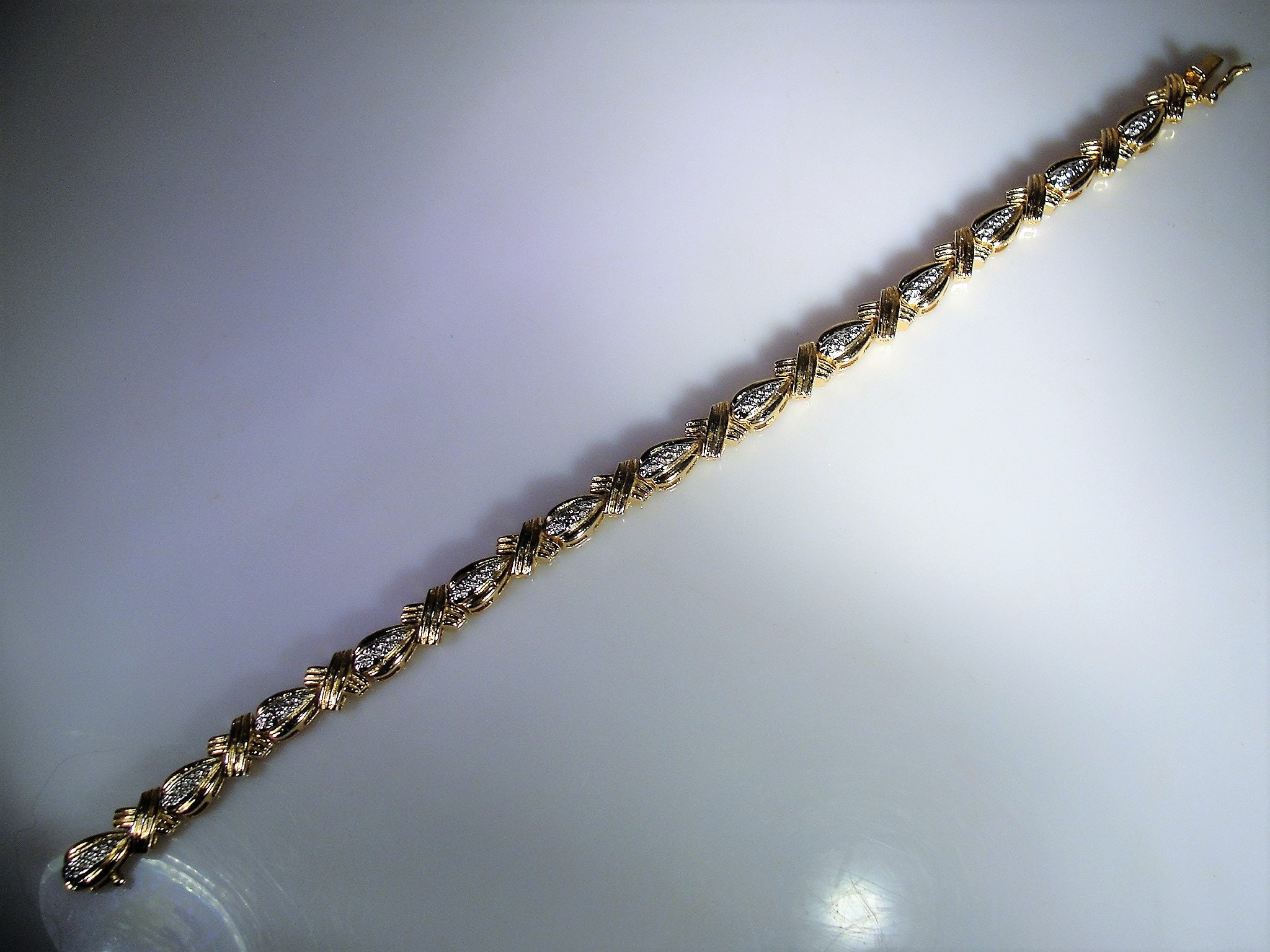 ROSS SIMONS Genuine Diamond Gold Vermeil Bracelet, Diamond Tennis ...